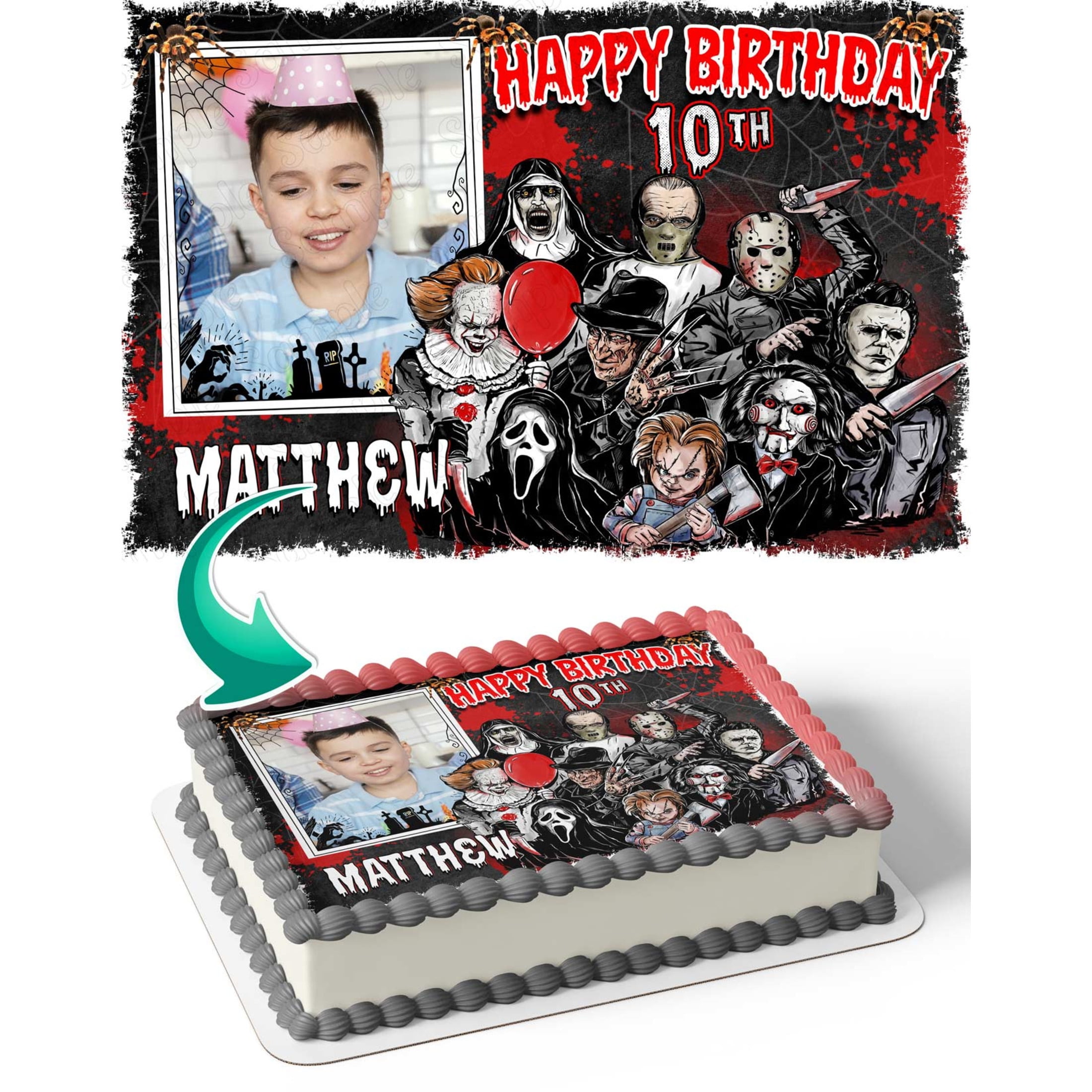 Ediblecaketopper Horror Night Scary Friends Chucky Michael Myers Jason ...