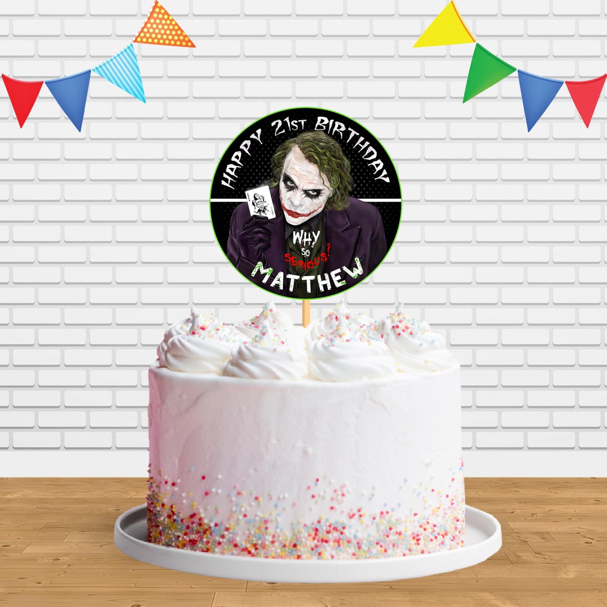 Ediblecaketopper Joker Cake Topper Centerpiece Birthday Party ...