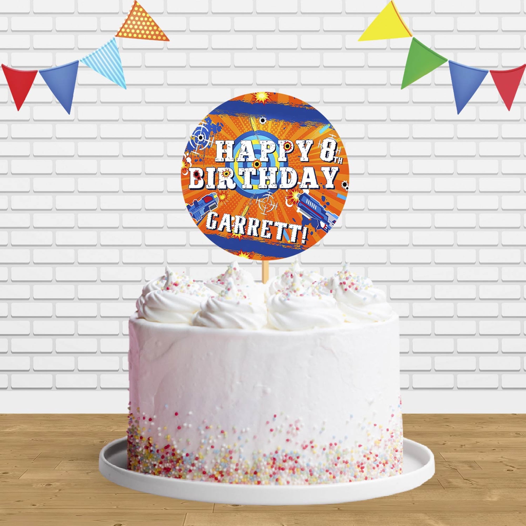 Ediblecaketopper Kids Shooter Games Cake Topper Centerpiece Birthday ...