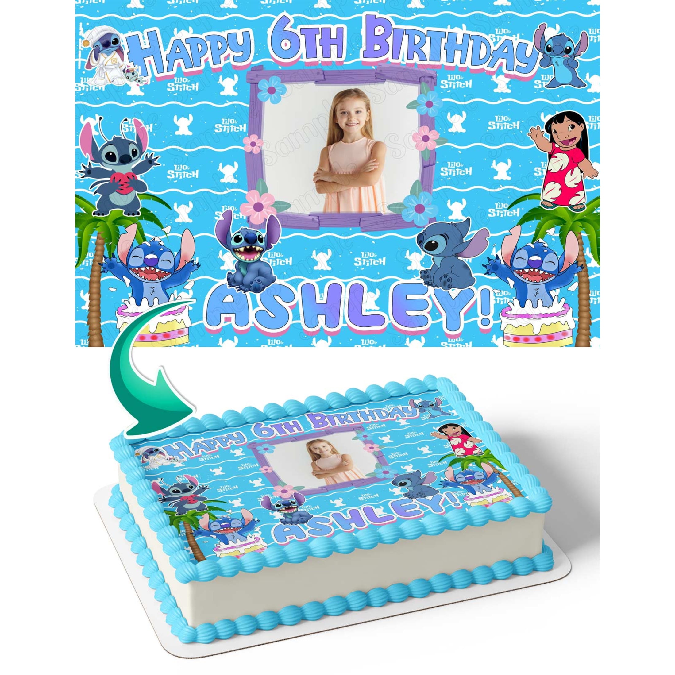Ediblecaketopper Lilo and Stitch Photo Frame Edible Cake Topper Image ...