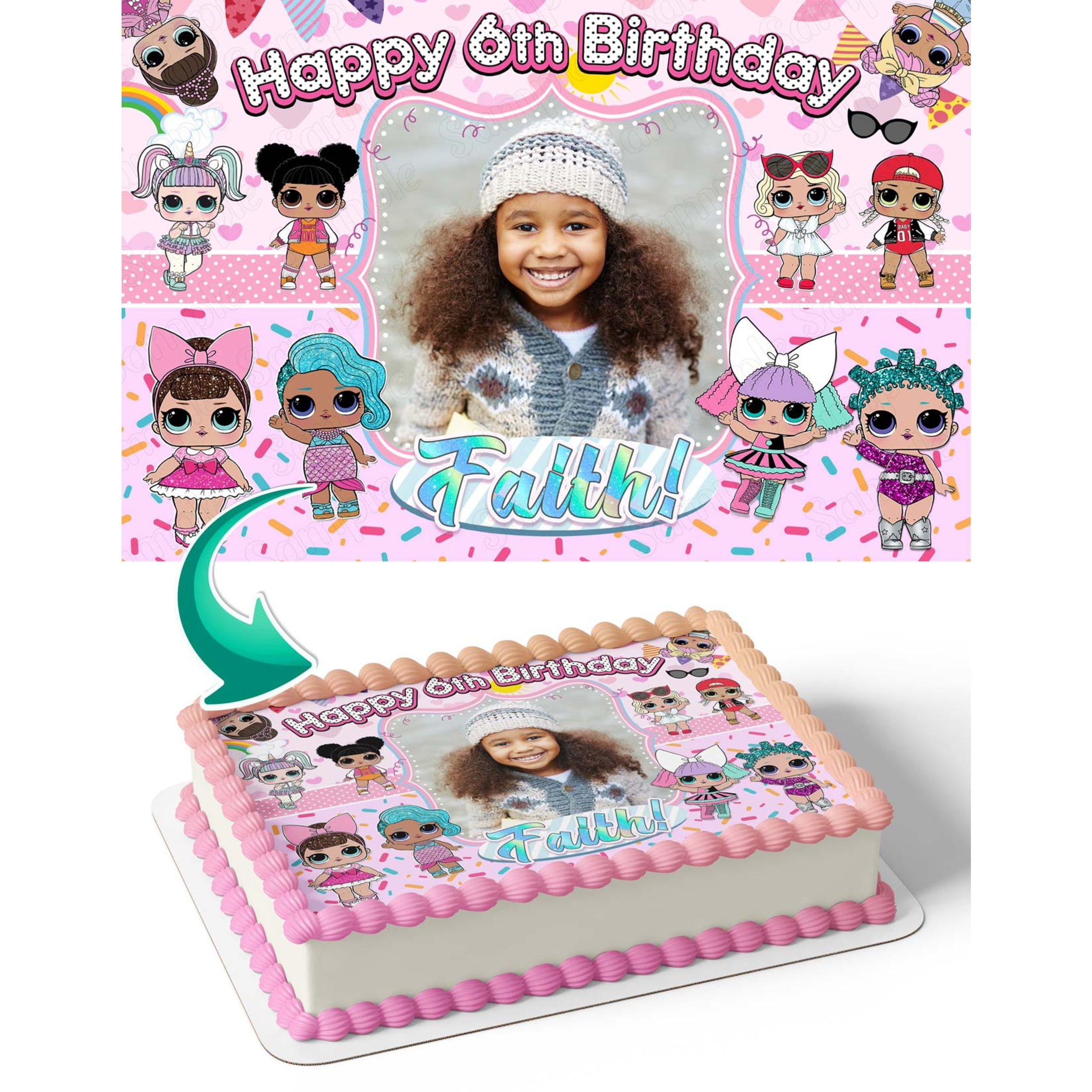Ediblecaketopper Lol Surprise V2 Photo Frame Edible Cake Topper Image ...