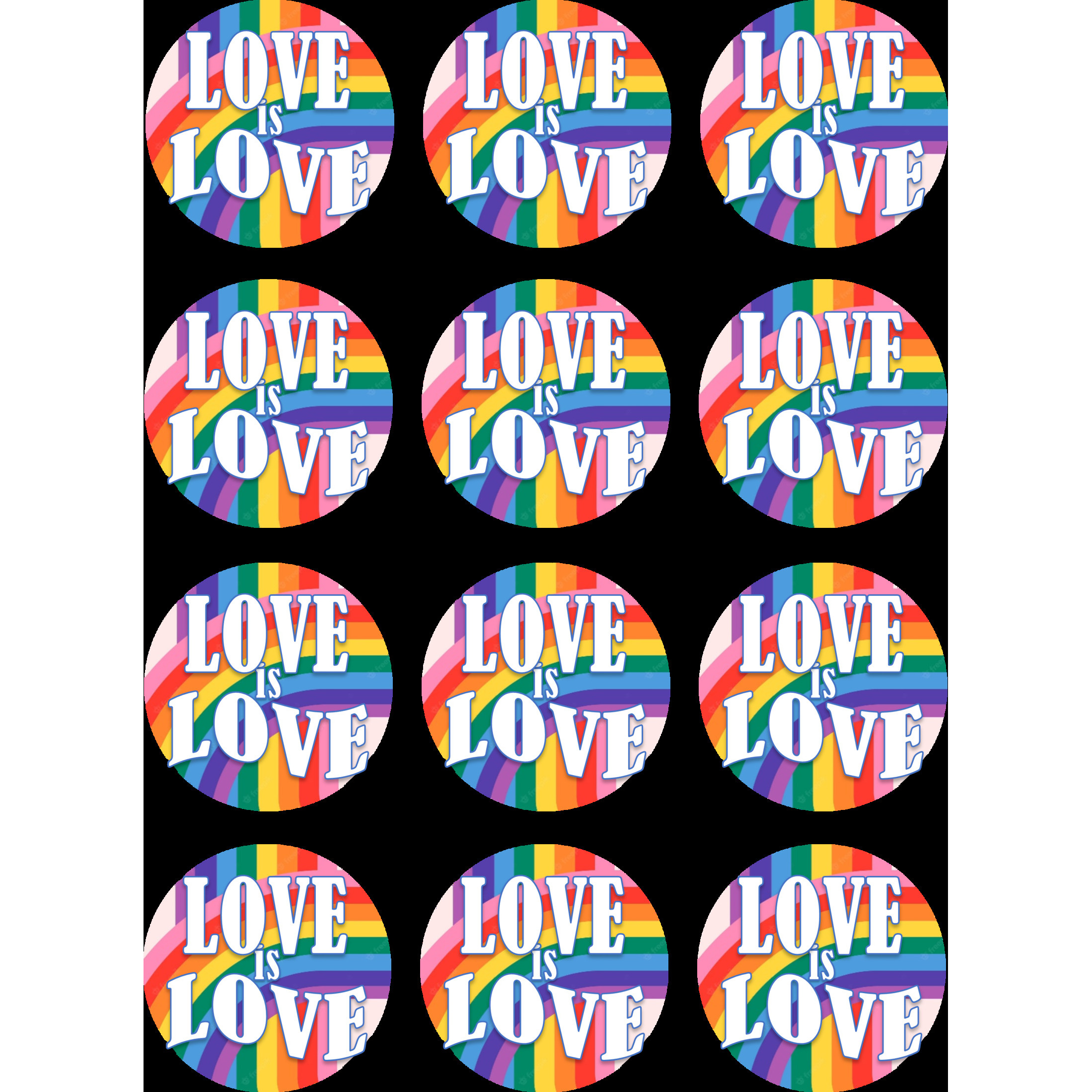 Ediblecaketopper Love is Love Edible Image Cupcake Cookie Topper - 2 ...