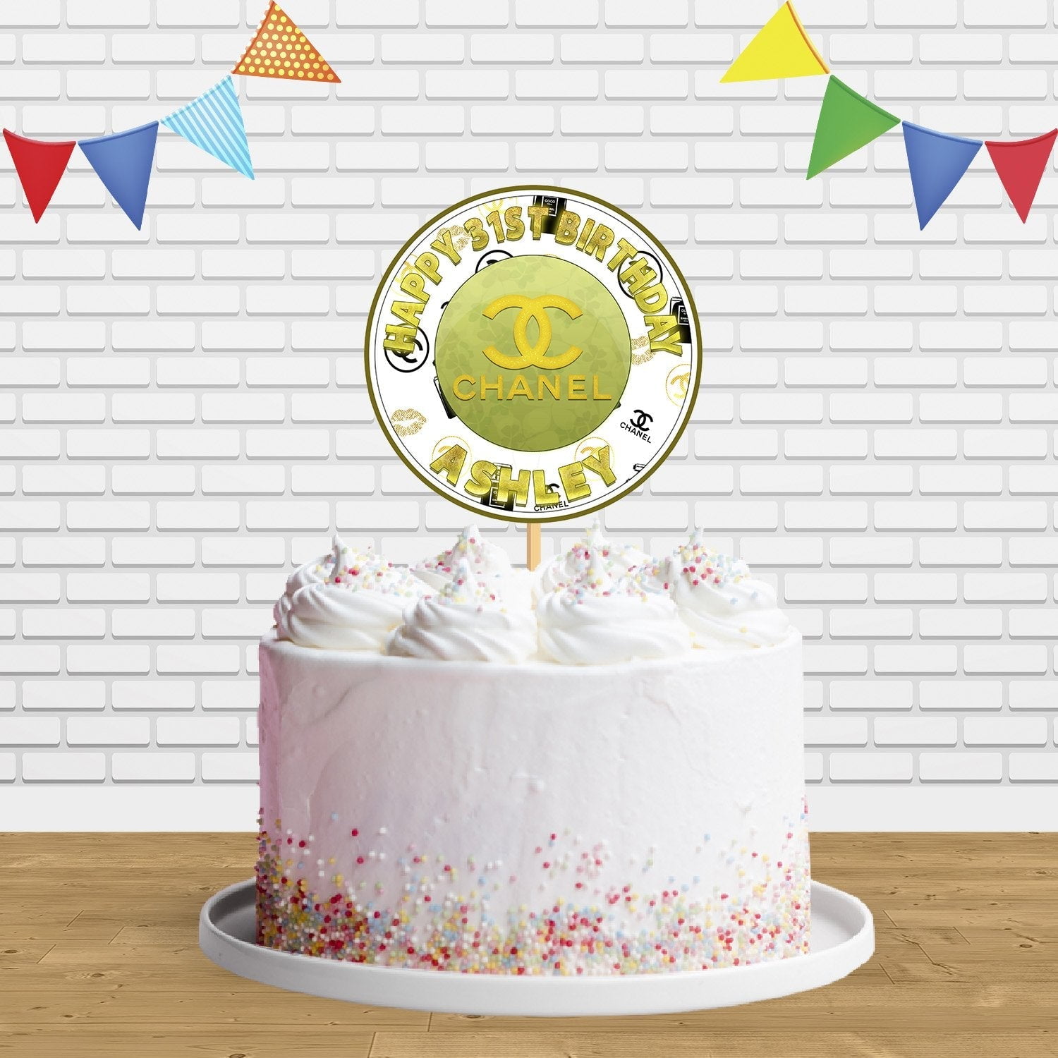 Ediblecaketopper Luxury Green Cake Topper Centerpiece Birthday Party ...