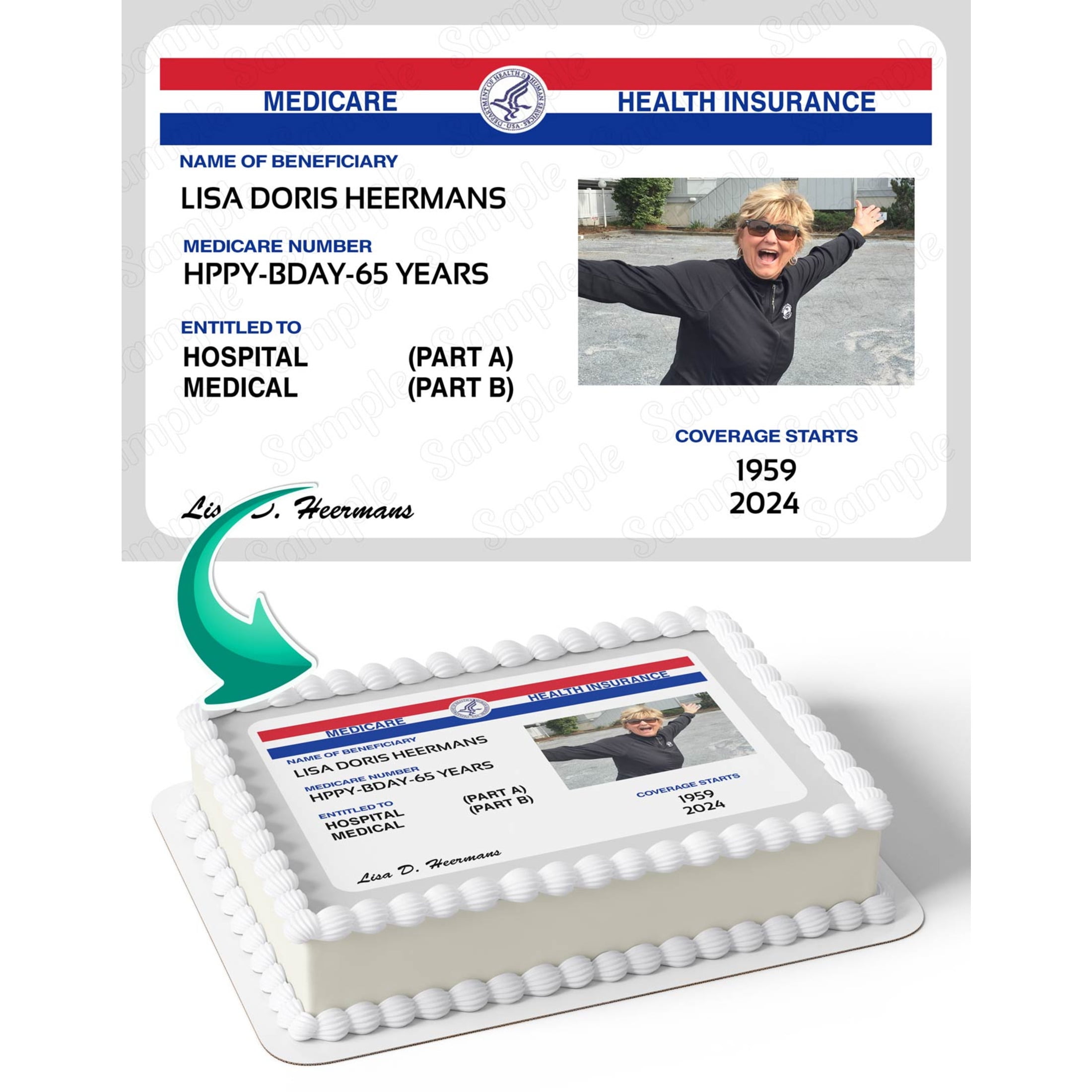 Ediblecaketopper Medicare Health Insurance Card Frame Photo Photo Frame ...