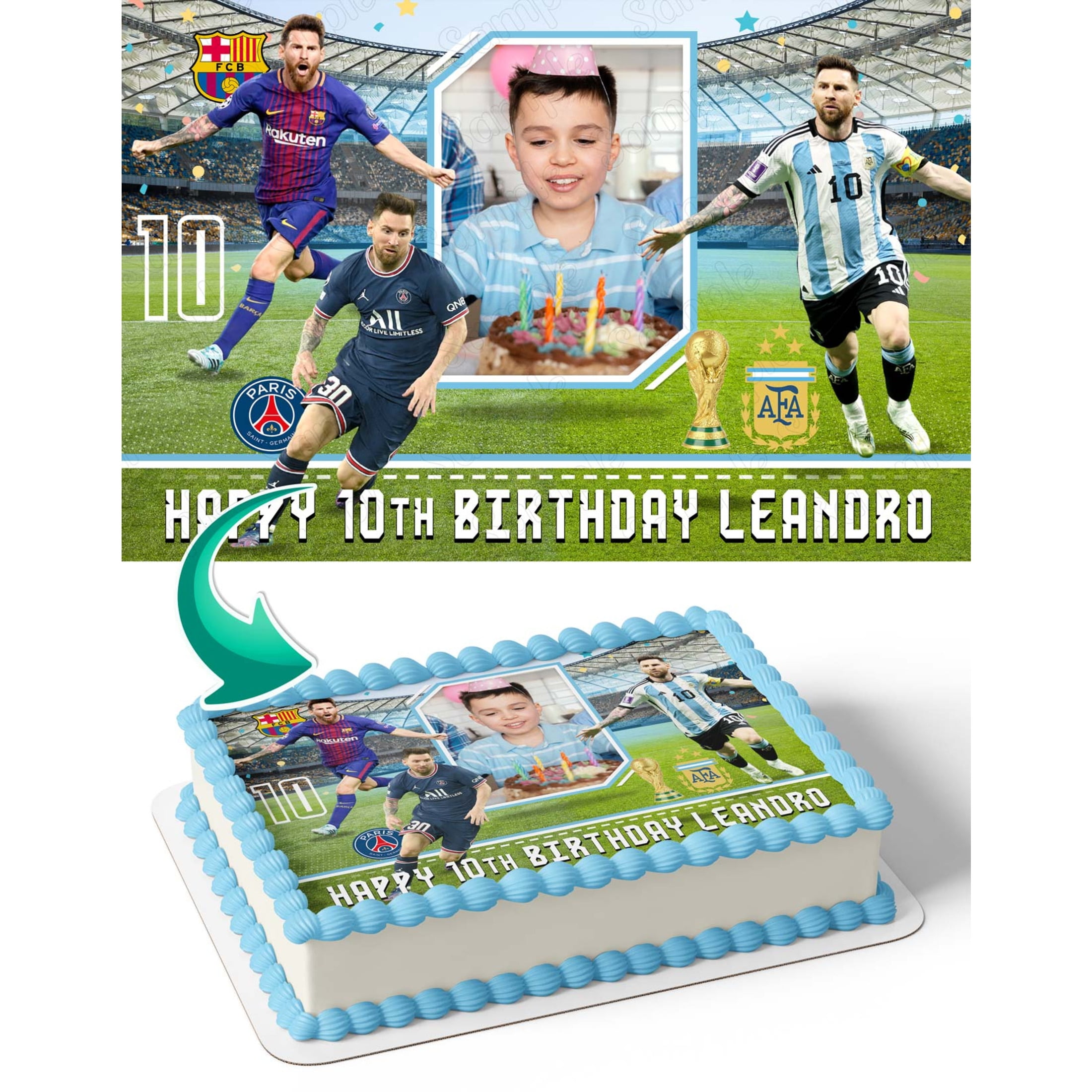 Ediblecaketopper Messi Fc Barcelona Psg Argentina Photo Frame Edible ...