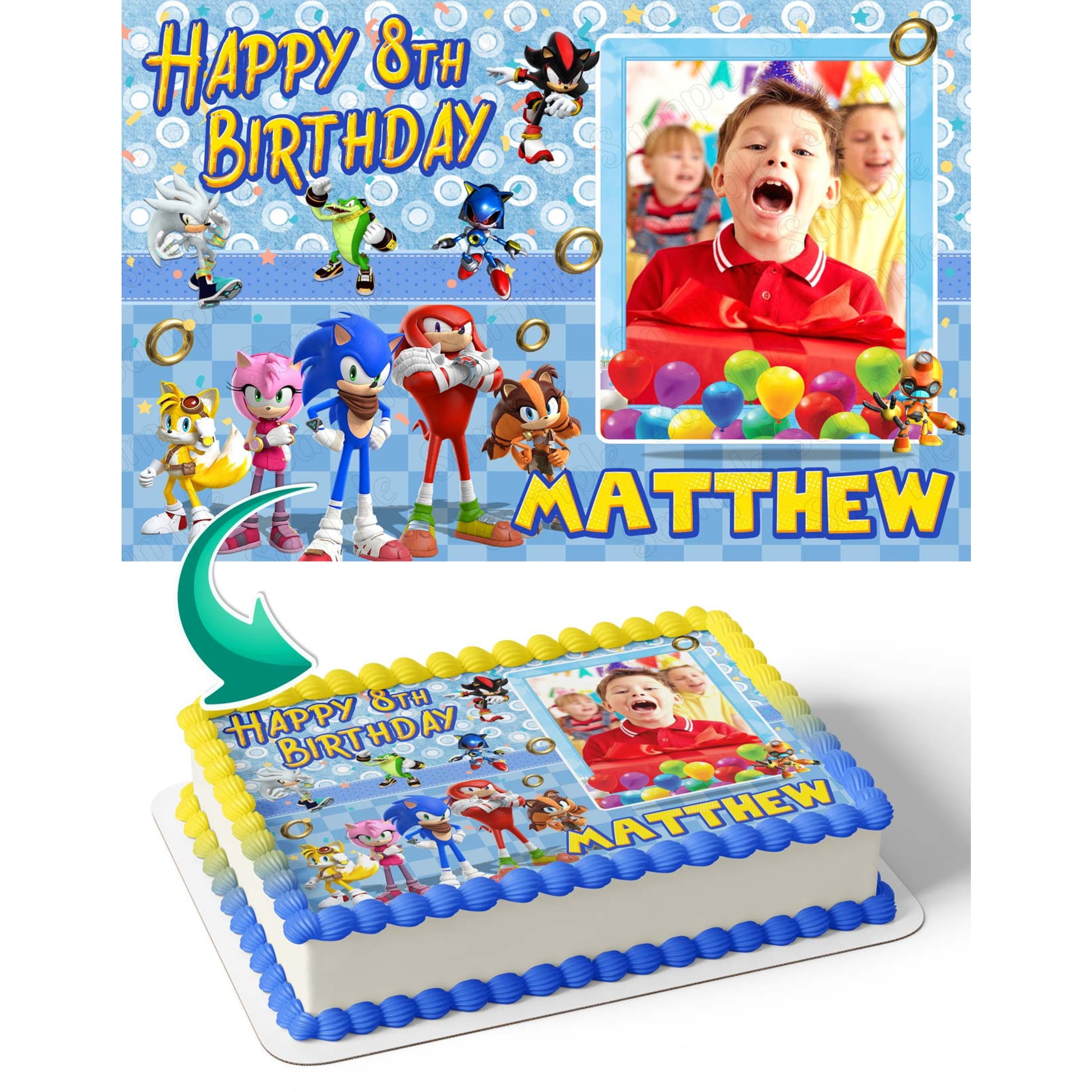 Ediblecaketopper Sonic X Photo Frame Edible Cake Topper Image - Digital ...