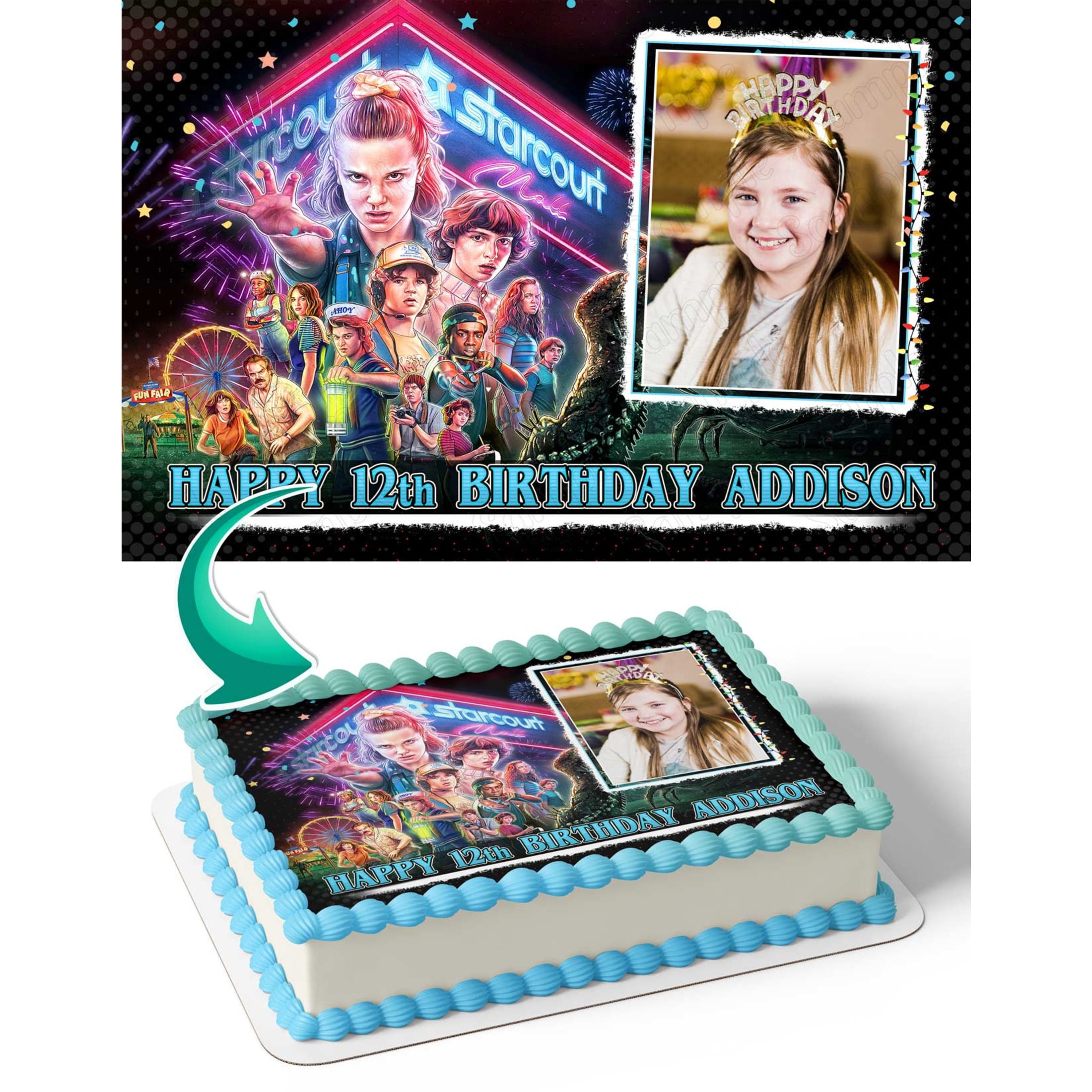Ediblecaketopper Stranger Things Season 3 Photo Frame Edible Cake ...