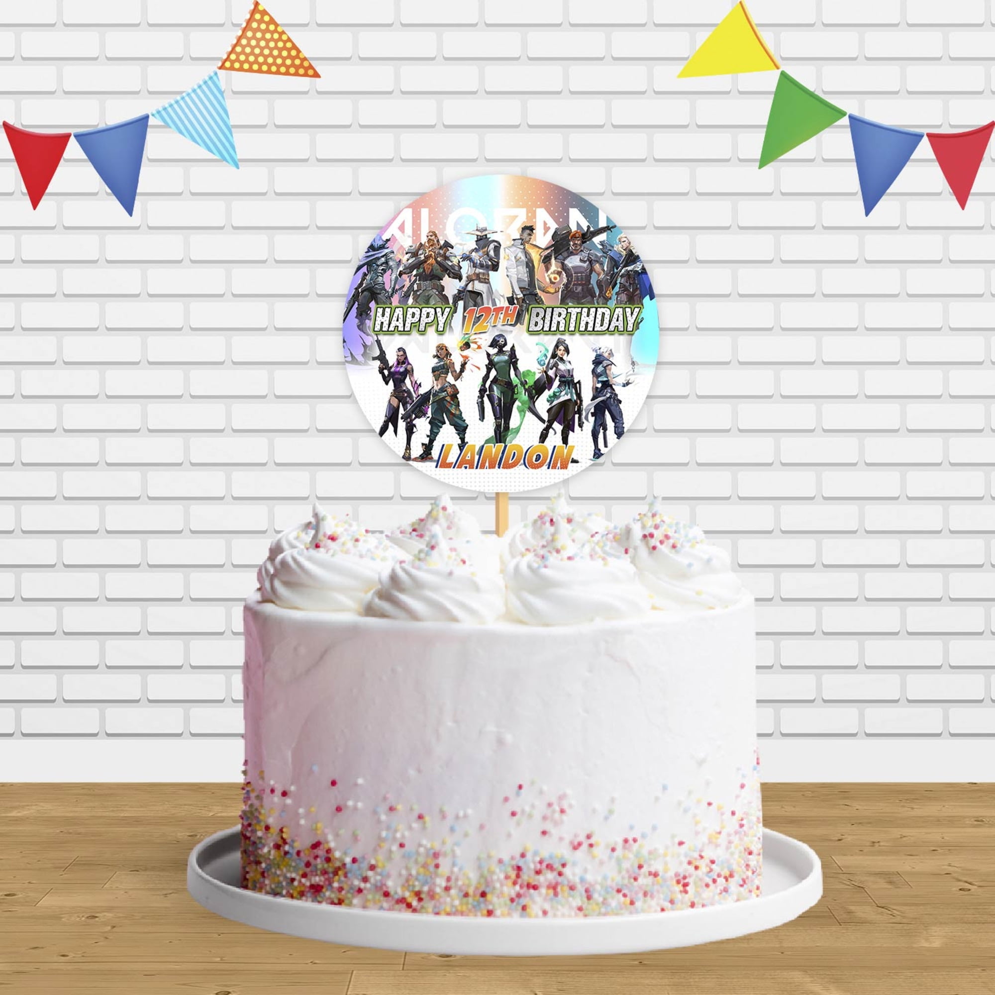 Ediblecaketopper Valorant Cake Topper Centerpiece Birthday Party ...