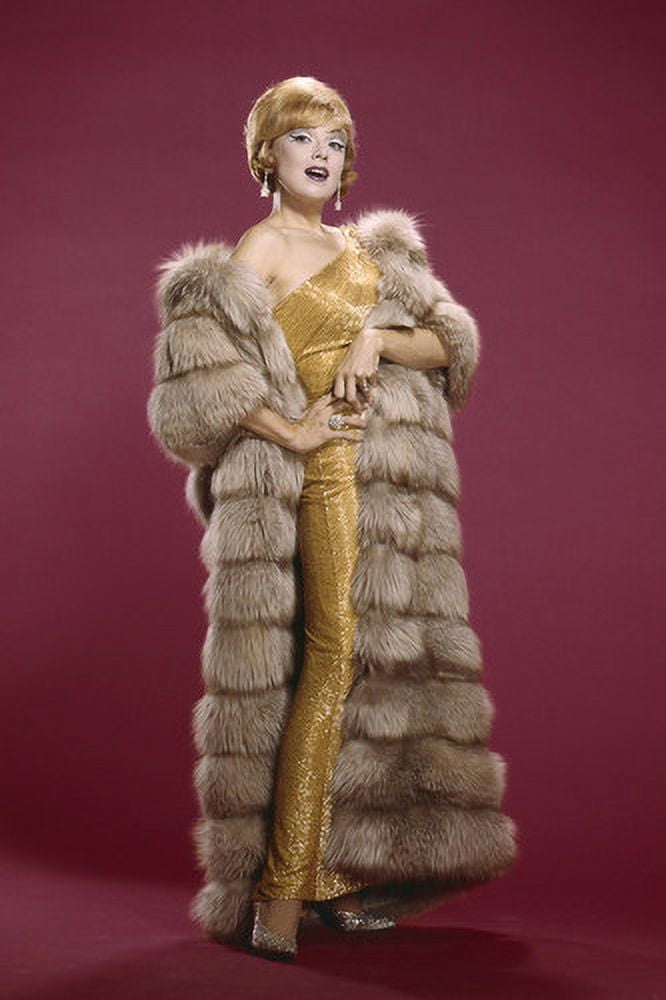 Edie Adams stunning full length mink gold shiny dress 24x36 Poster ...