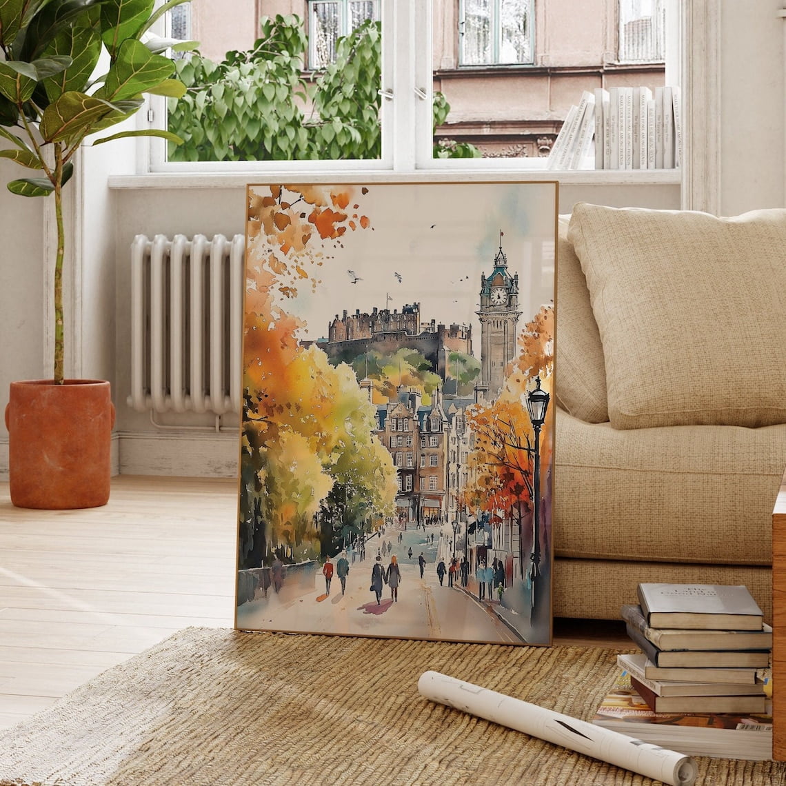 Edinburgh Art Print, Edinburgh Art Print, Cityscape Wall Art, Edinburgh ...