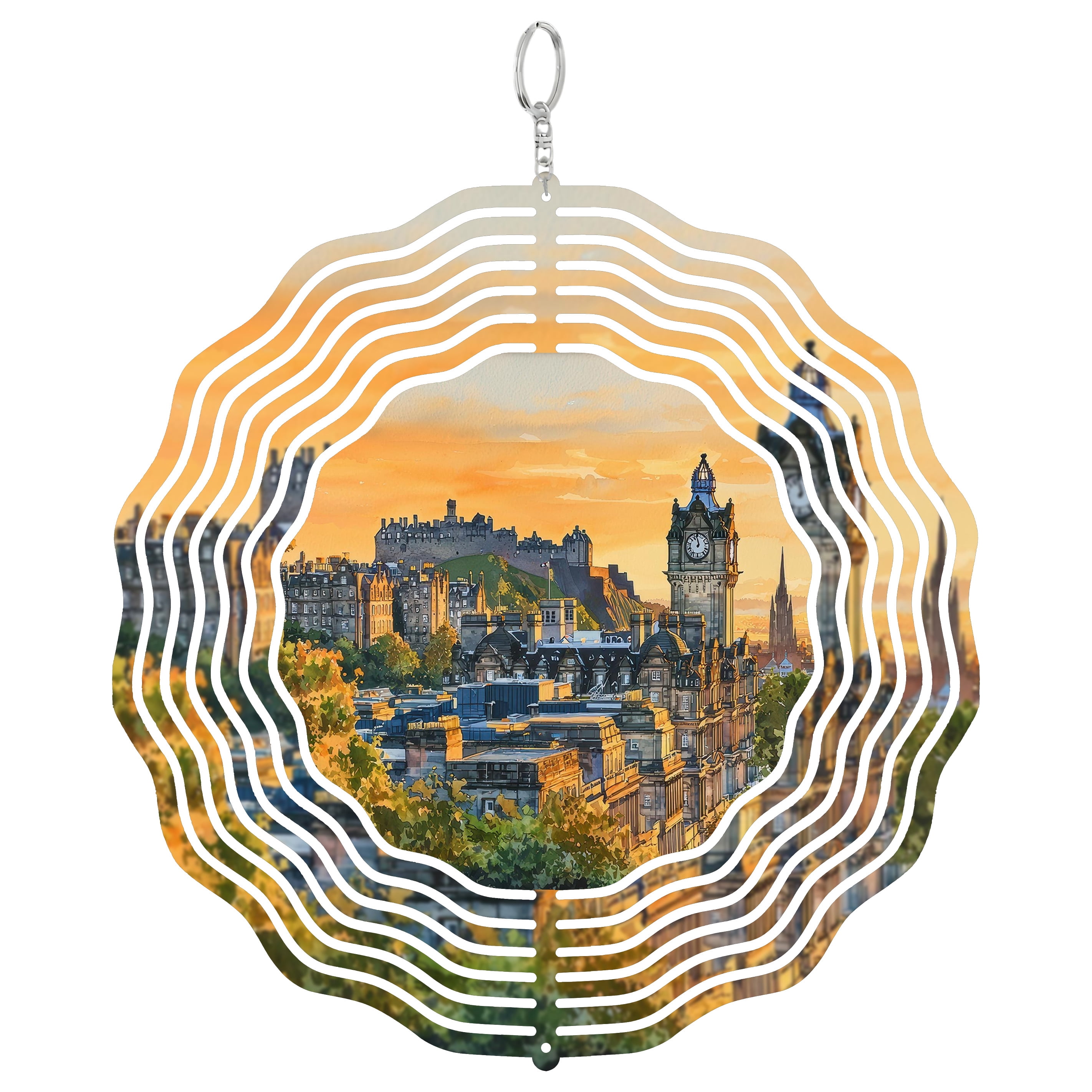 Edinburgh Castle 3D Wind Spinner Stainless Steel Kinetic Yard Art ...