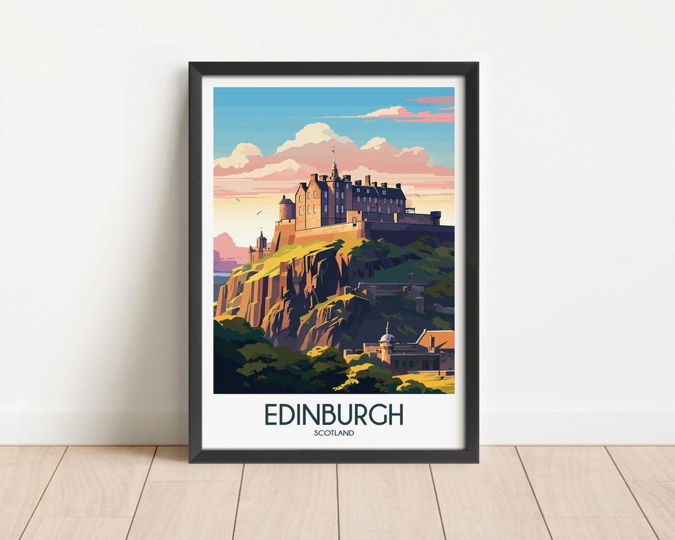 Edinburgh Castle Poster Scotland Scenic Historic Art Print, Unframed ...