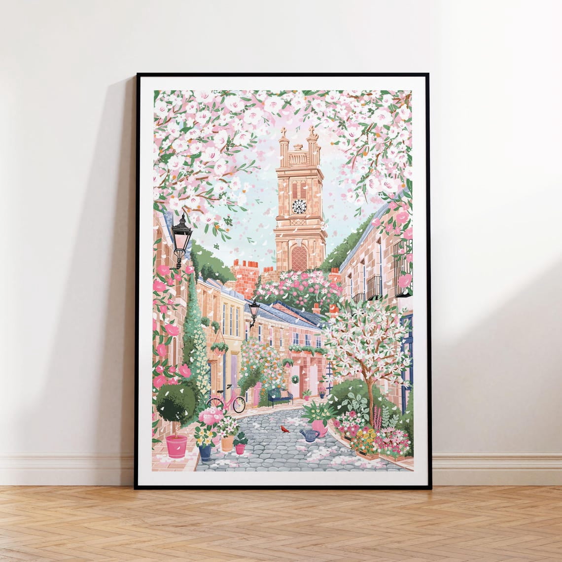 Edinburgh Circus Lane Scotland CottageCore Scottish Art Pink Wall Art ...