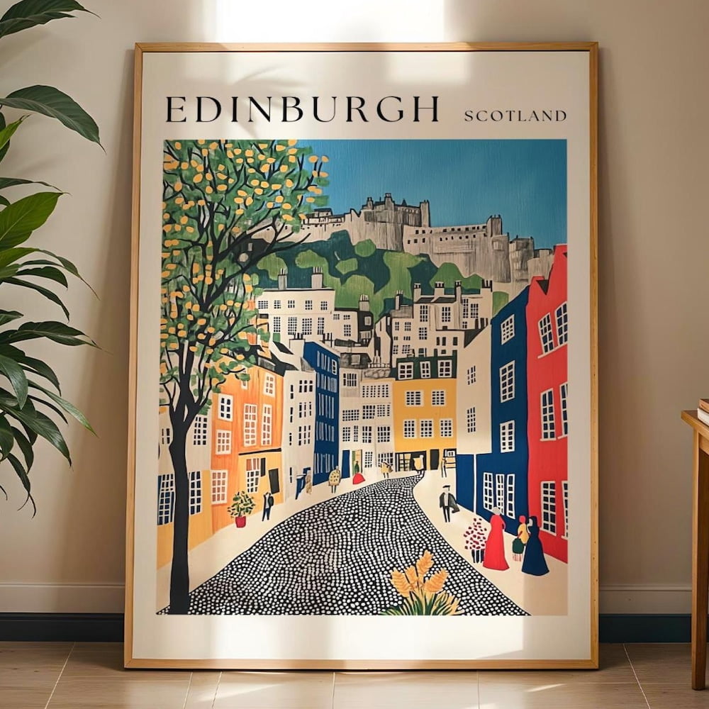 Edinburgh City Art Print - Scotland Travel Artwork With Historic ...