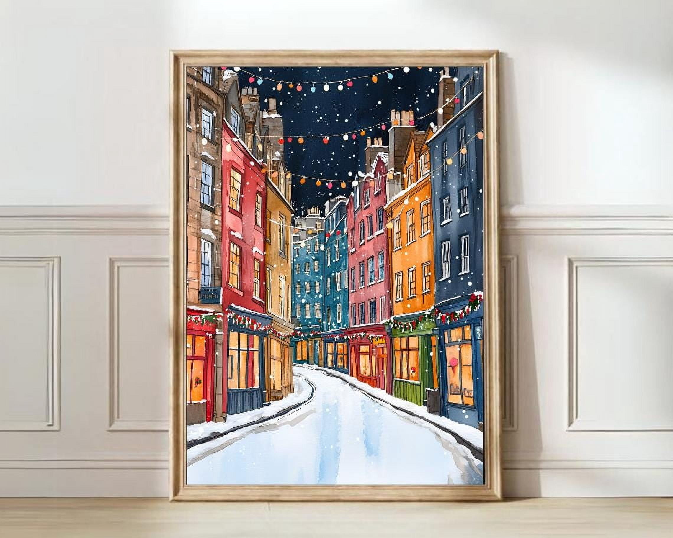 Edinburgh Illustration Winter Edinburgh Print Scotland Print Winter ...