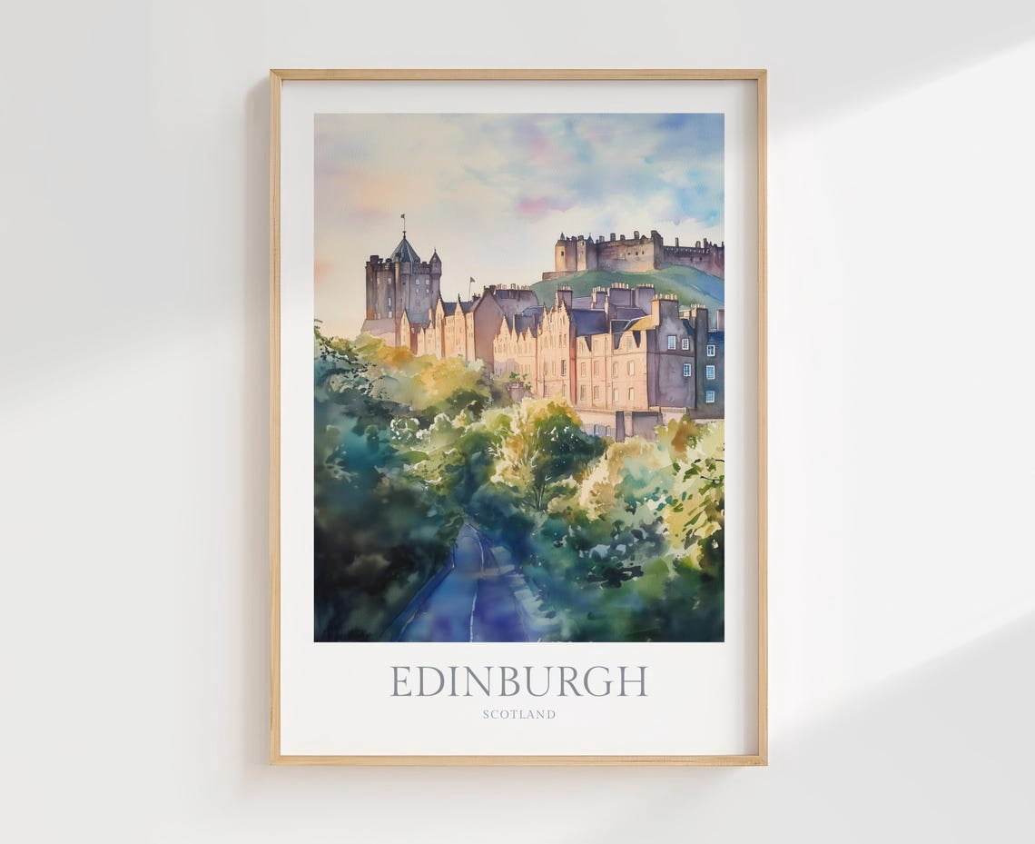 Edinburgh Poster Scotland Wall Art Home Decor Poster, Unframed Size ...
