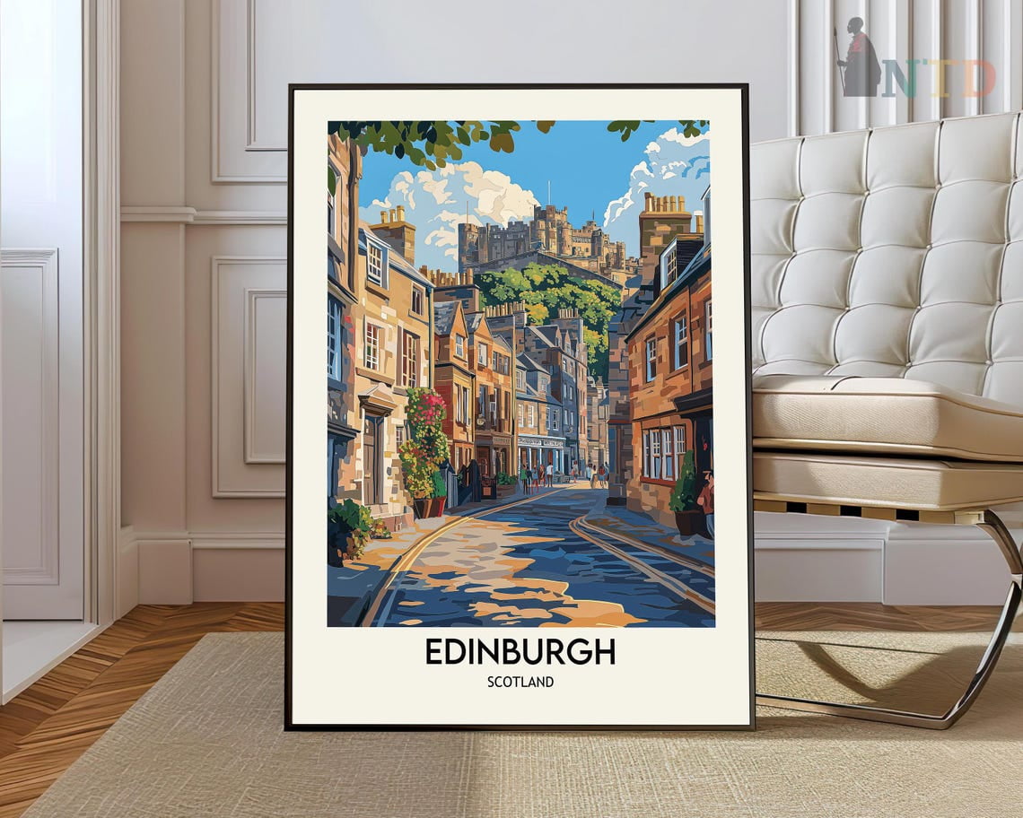 Edinburgh Print, Edinburghedinburgh Art, Edinburgh Poster Scotland ...