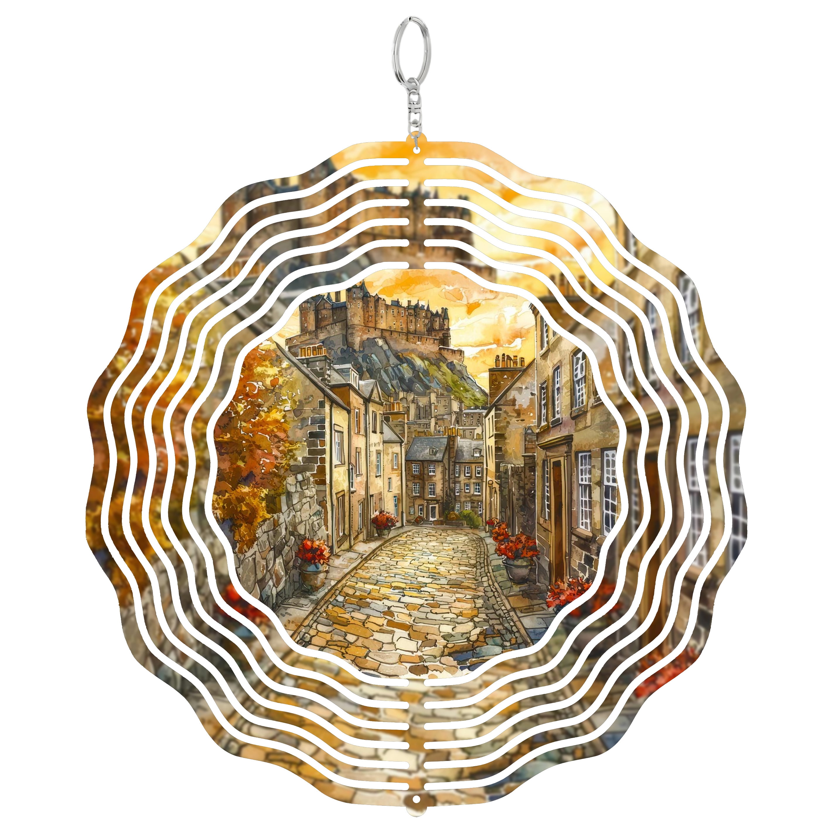 Edinburgh Royal Mile 3D Wind Spinner Scotland Historic Art - Walmart.com