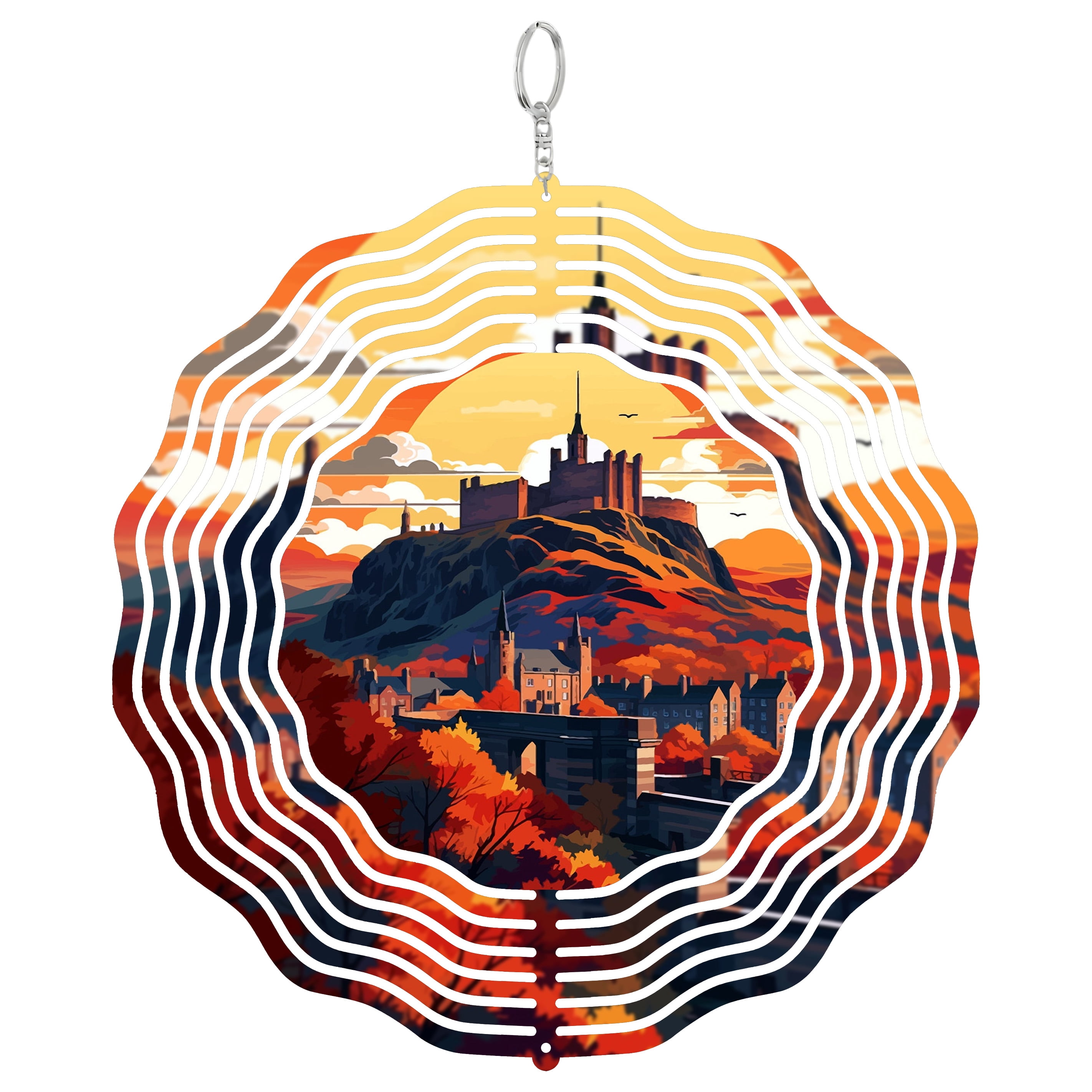 Edinburgh Royal Mile 3D Wind Spinner Stainless Steel Kinetic Art Garden ...