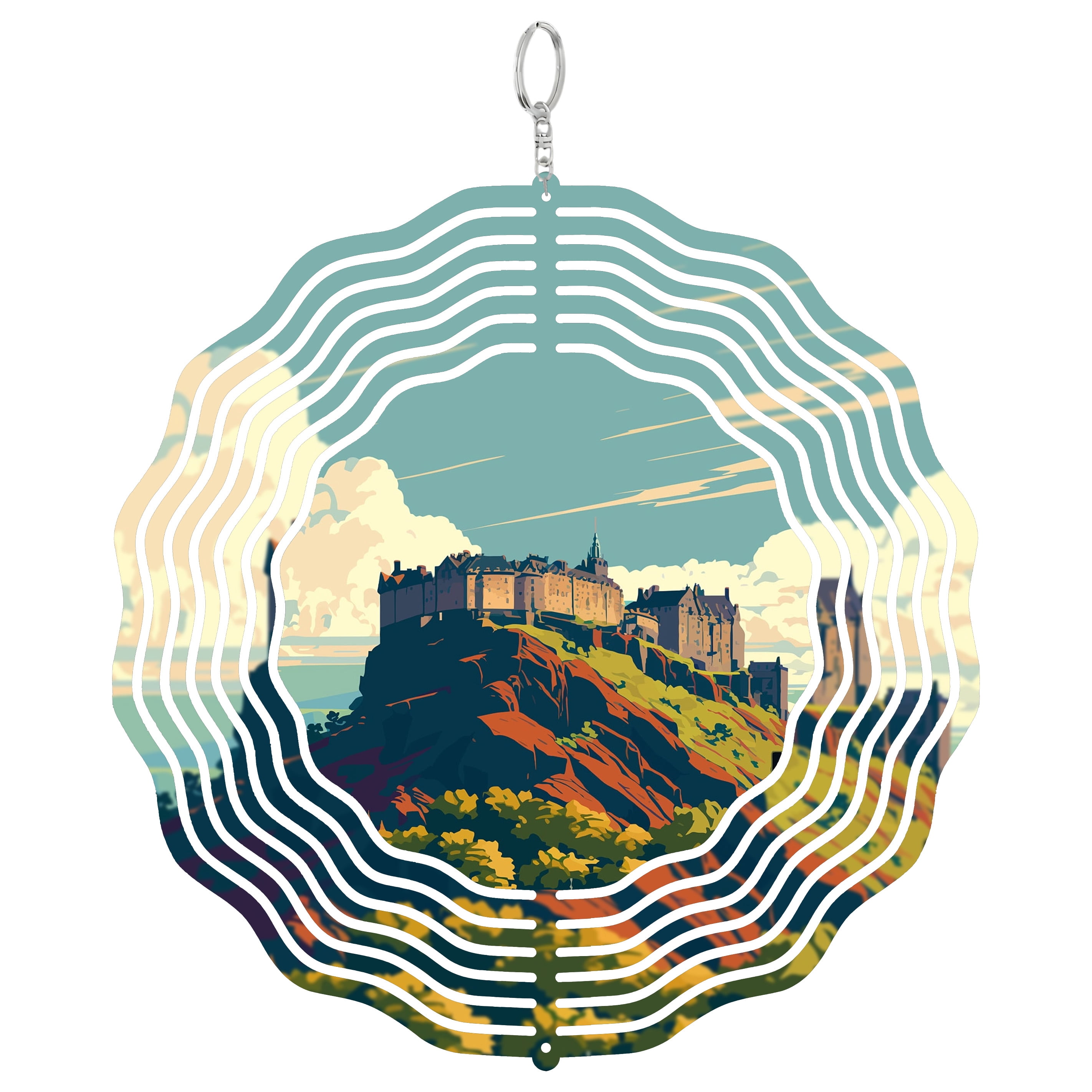 Edinburgh Scotland Royal Mile 3D Wind Spinner Metal Hanging Sculpture ...