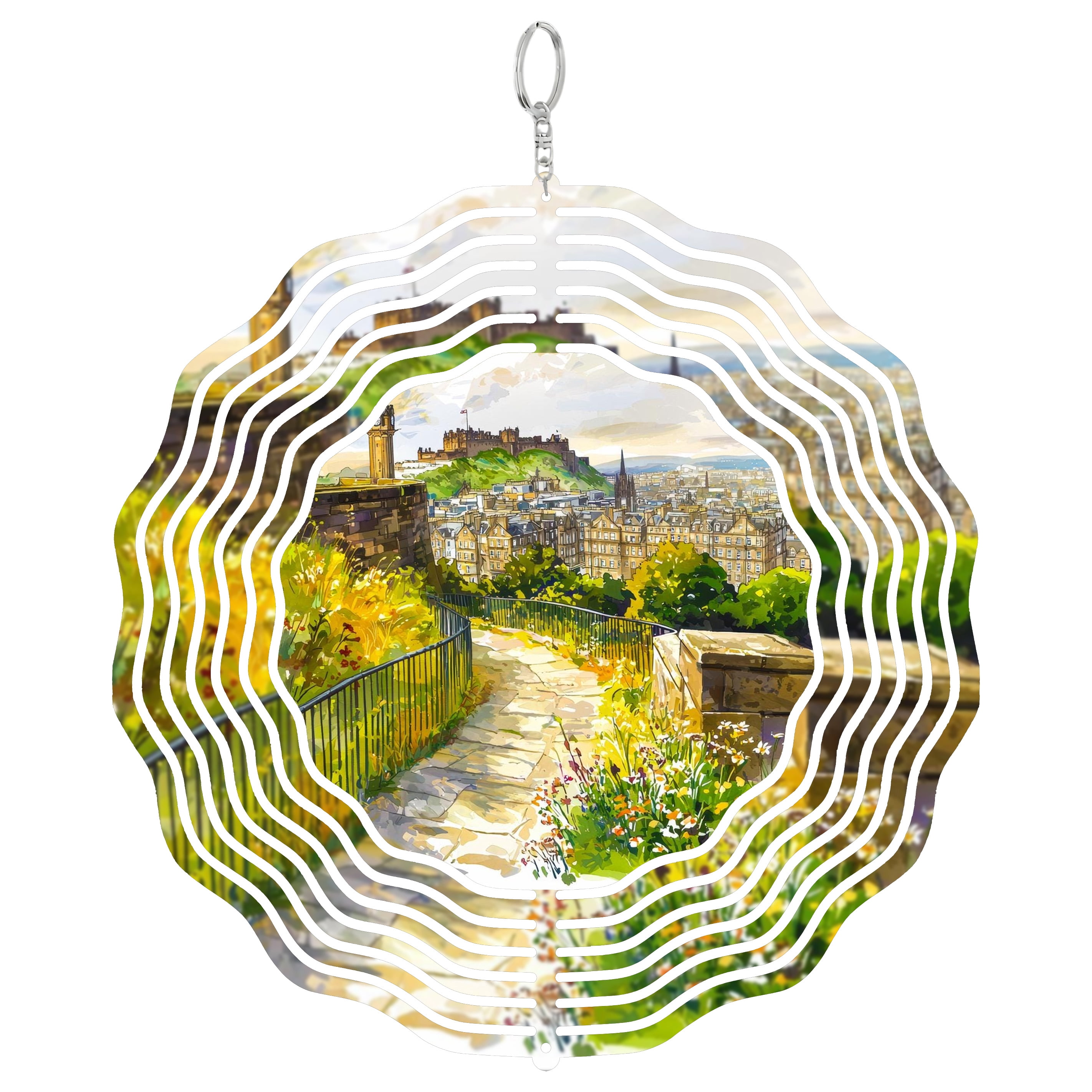 Edinburgh Scotland Royal Mile 3D Wind Spinner Metal Laser Cut Hanging ...