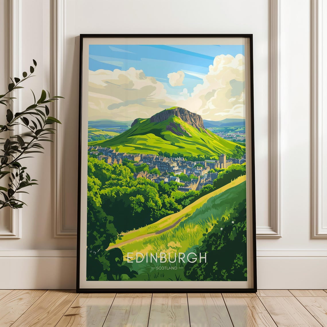 Edinburgh Travel Print - Scotland Wall Art Poster, Arthur'S Seat ...