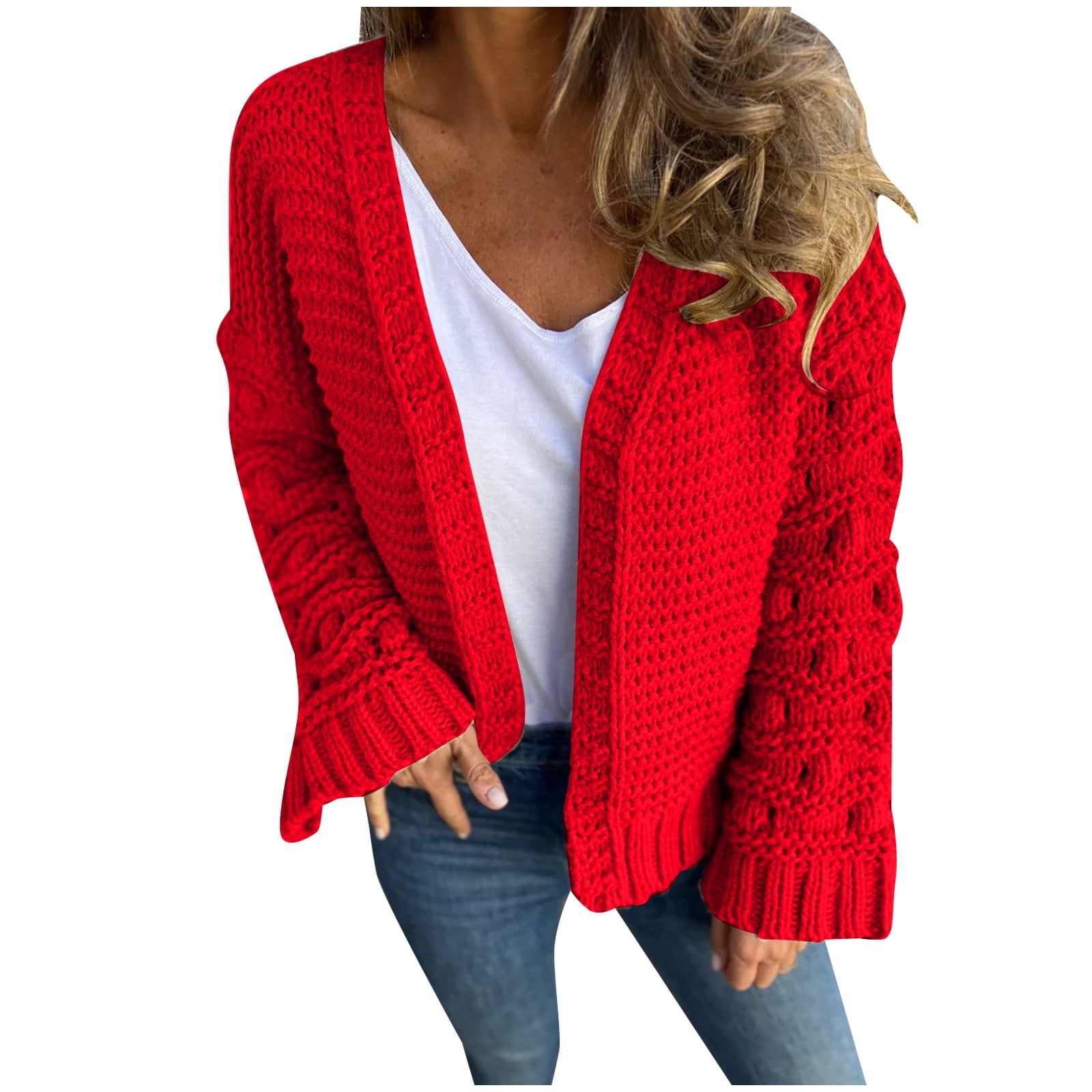Ediodpoh 2025 Winter Solid Color Wool Cardigan for Women Warm and Cozy ...