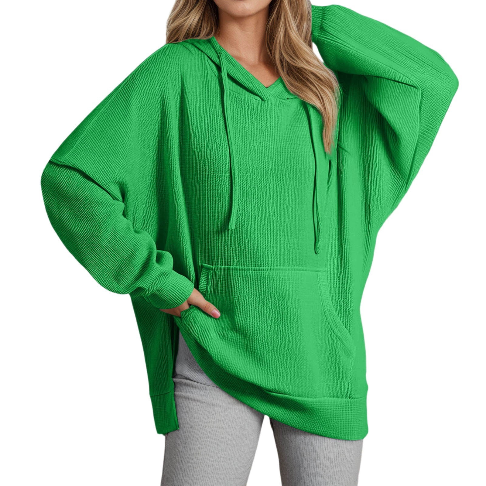 Ediodpoh A Fashionable and Casual Solid Color Hooded Top with A Short ...