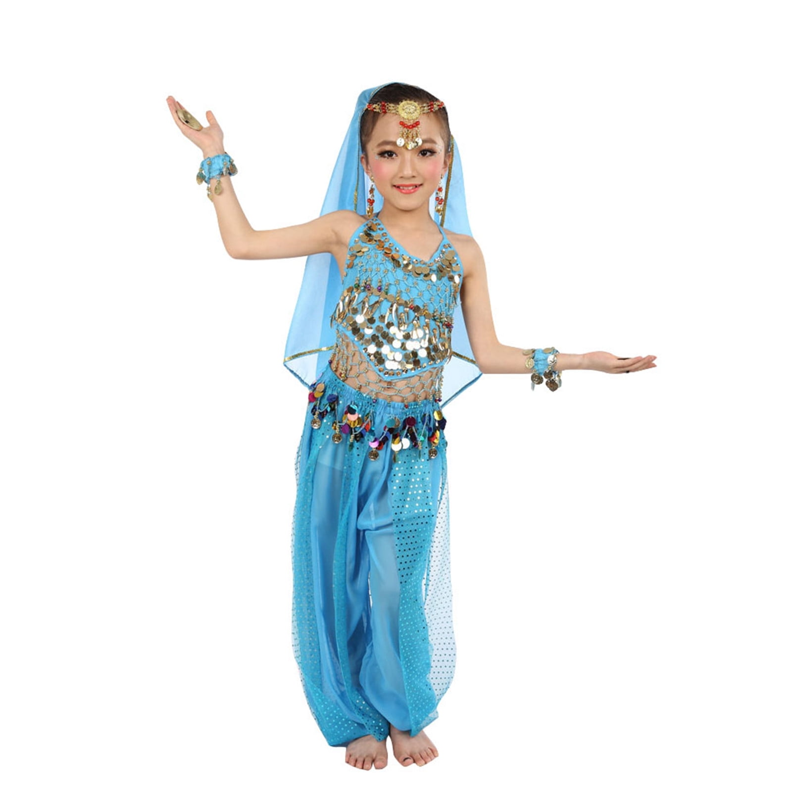 Ediodpoh Clothing Set Girl's Cute Dance Children's Dance Show Belly ...