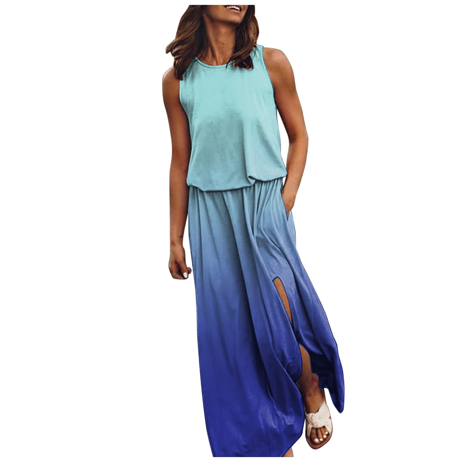 Ediodpoh Dresses for Women 2024 Womens Sexy Dress Summer Gradient Print ...