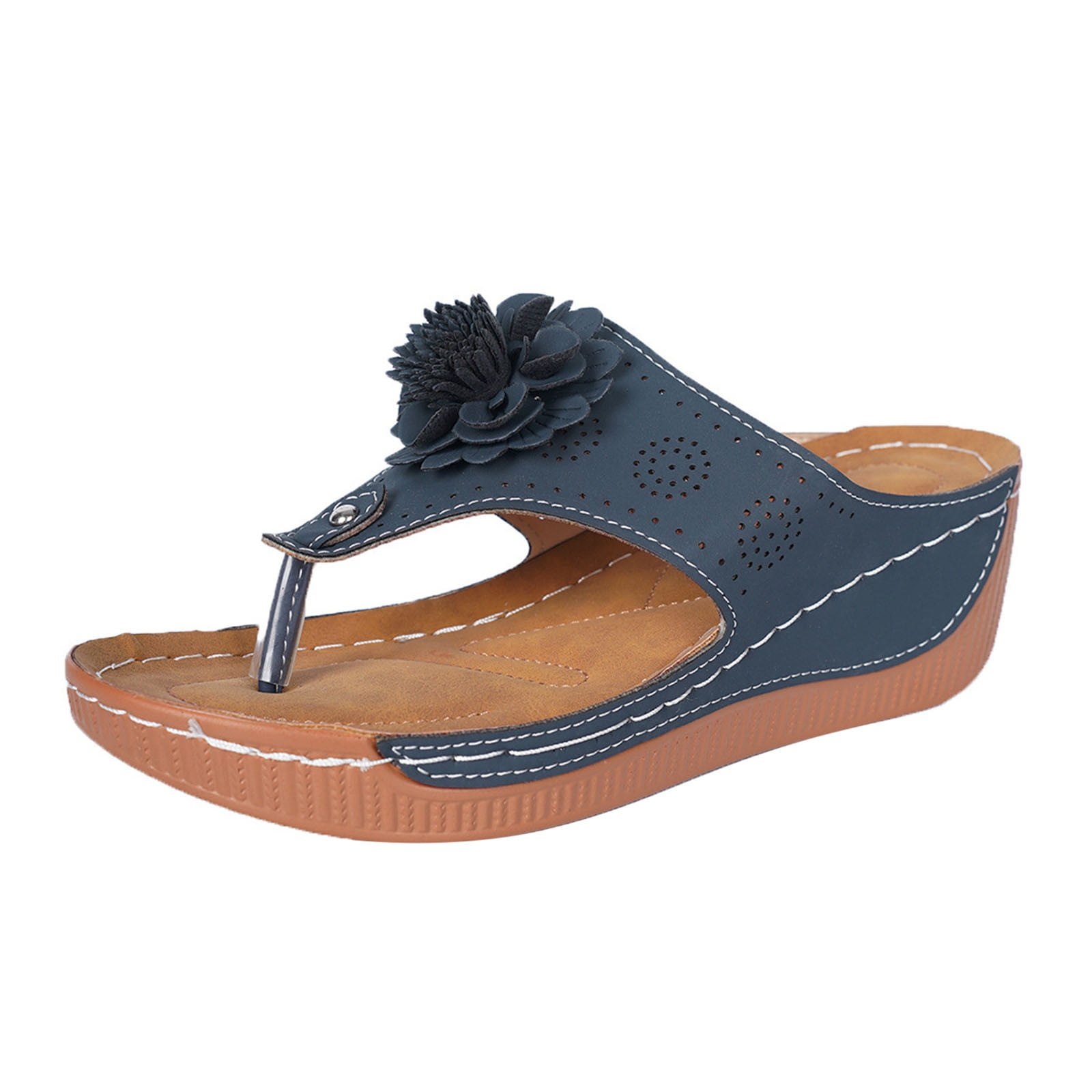 Ediodpoh Ergonomic Design Wedge Toe Post Sandals Mitigate Foot Fatigue ...