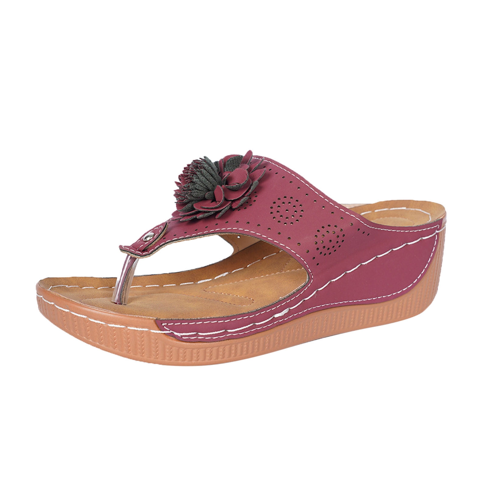 Ediodpoh Ergonomic Design Wedge Toe Post Sandals Mitigate Foot Fatigue ...