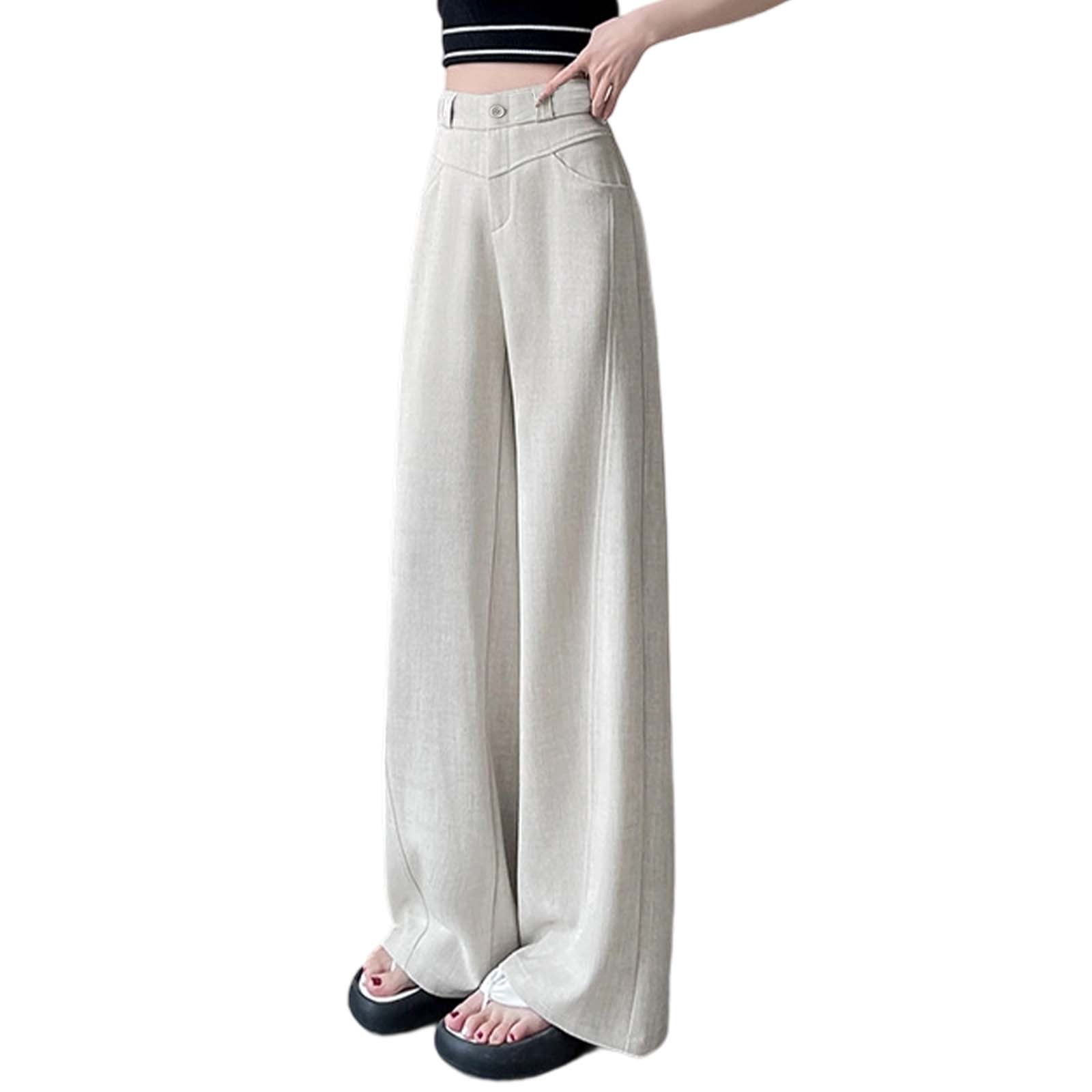 Ediodpoh High Waisted Straight Leg Wide Flowy Dress Pants for Women for ...