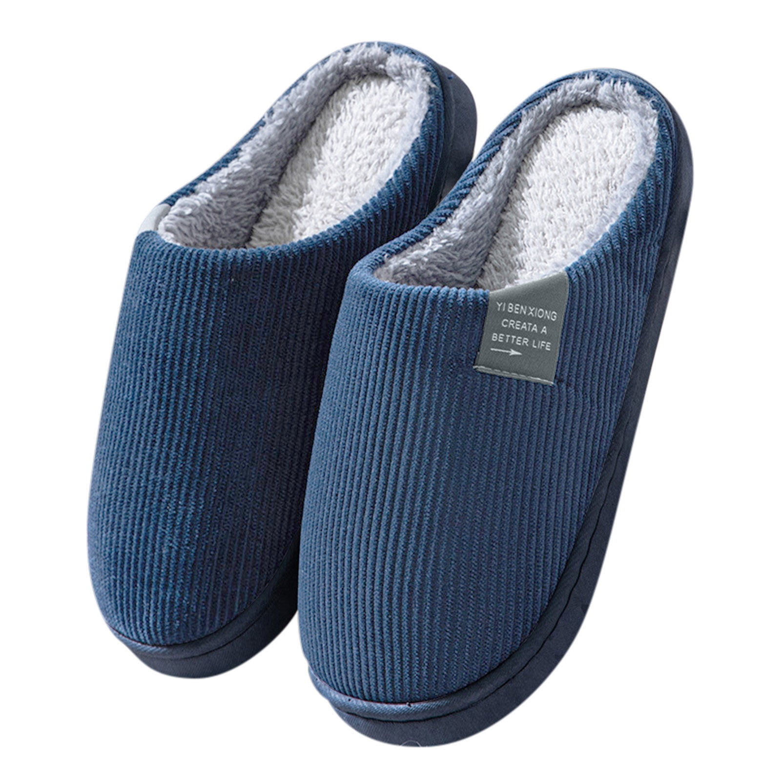 Ediodpoh Mens for Men House Warm Soft Plush Flop Slippers Flip on Shoes ...