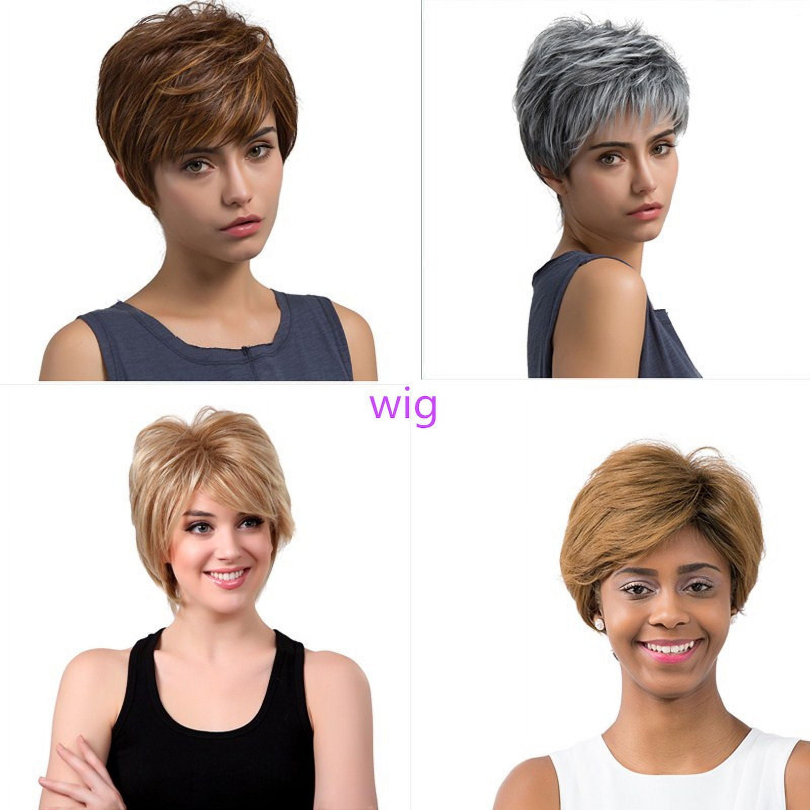 Short Light Hair Gray Straight Wig Women'sShort Wigs Fashion Natural wig wig Grey - Walmart.com