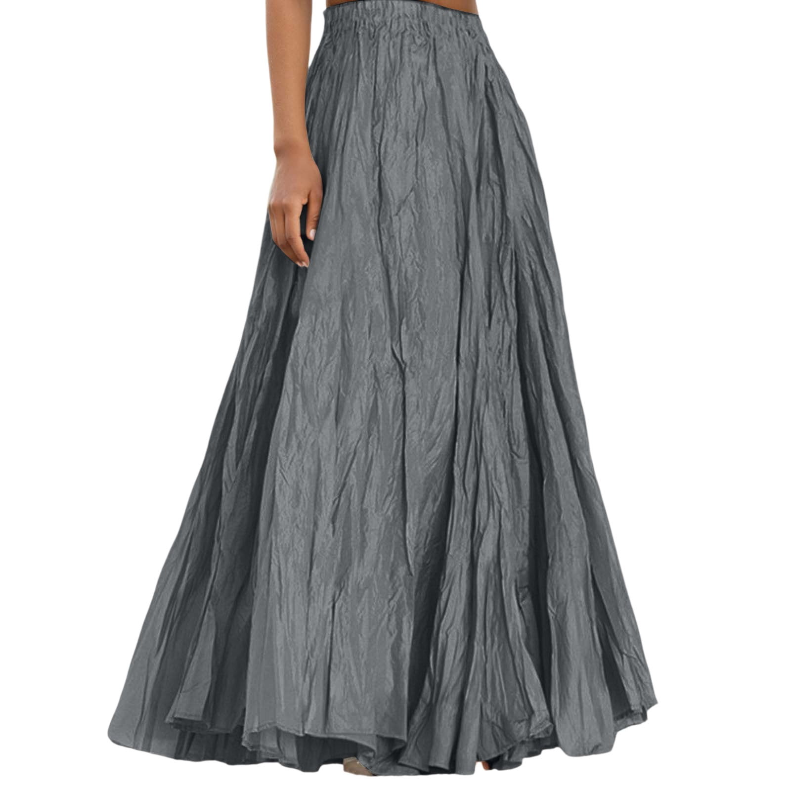 Ediodpoh Skirts for Women High Waist A Line Summer Pleated Maxi Skirt ...