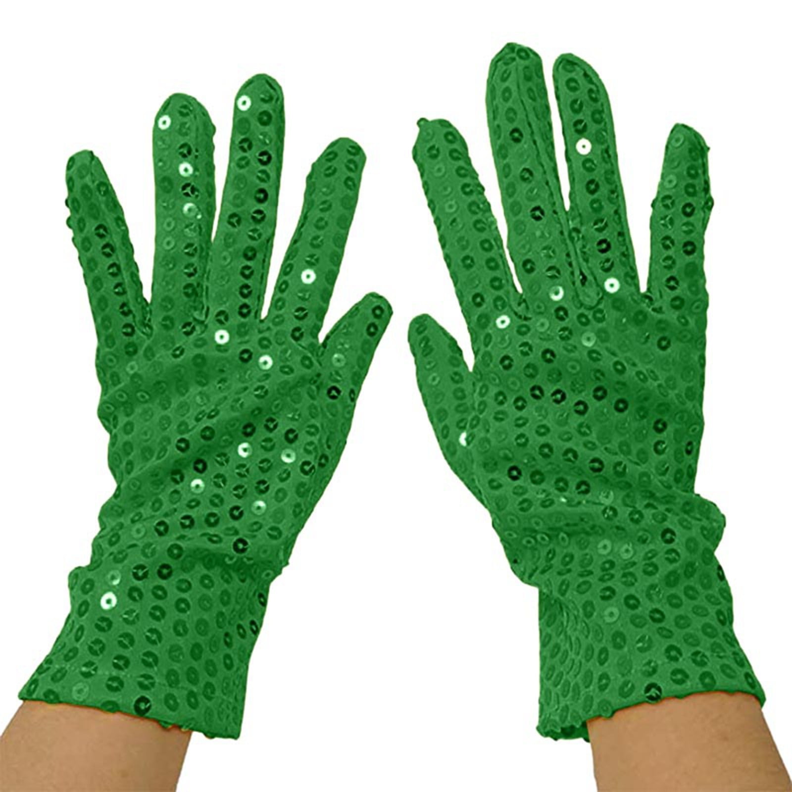 Riforla Sparkling Sequin Bling Gloves for 80s 90s Dress up Rave Party ...
