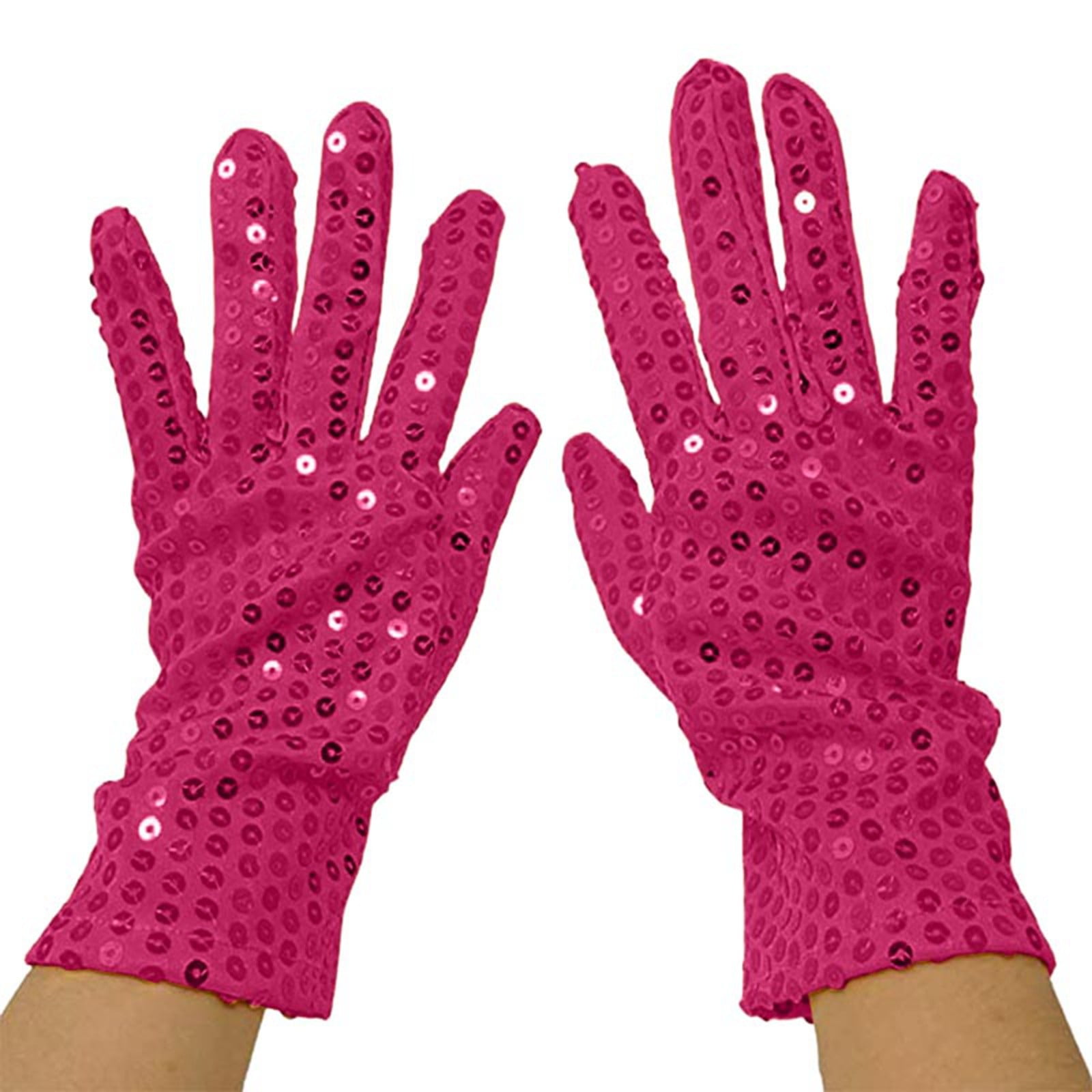 Riforla Sparkling Sequin Bling Gloves for 80s 90s Dress up Rave Party ...