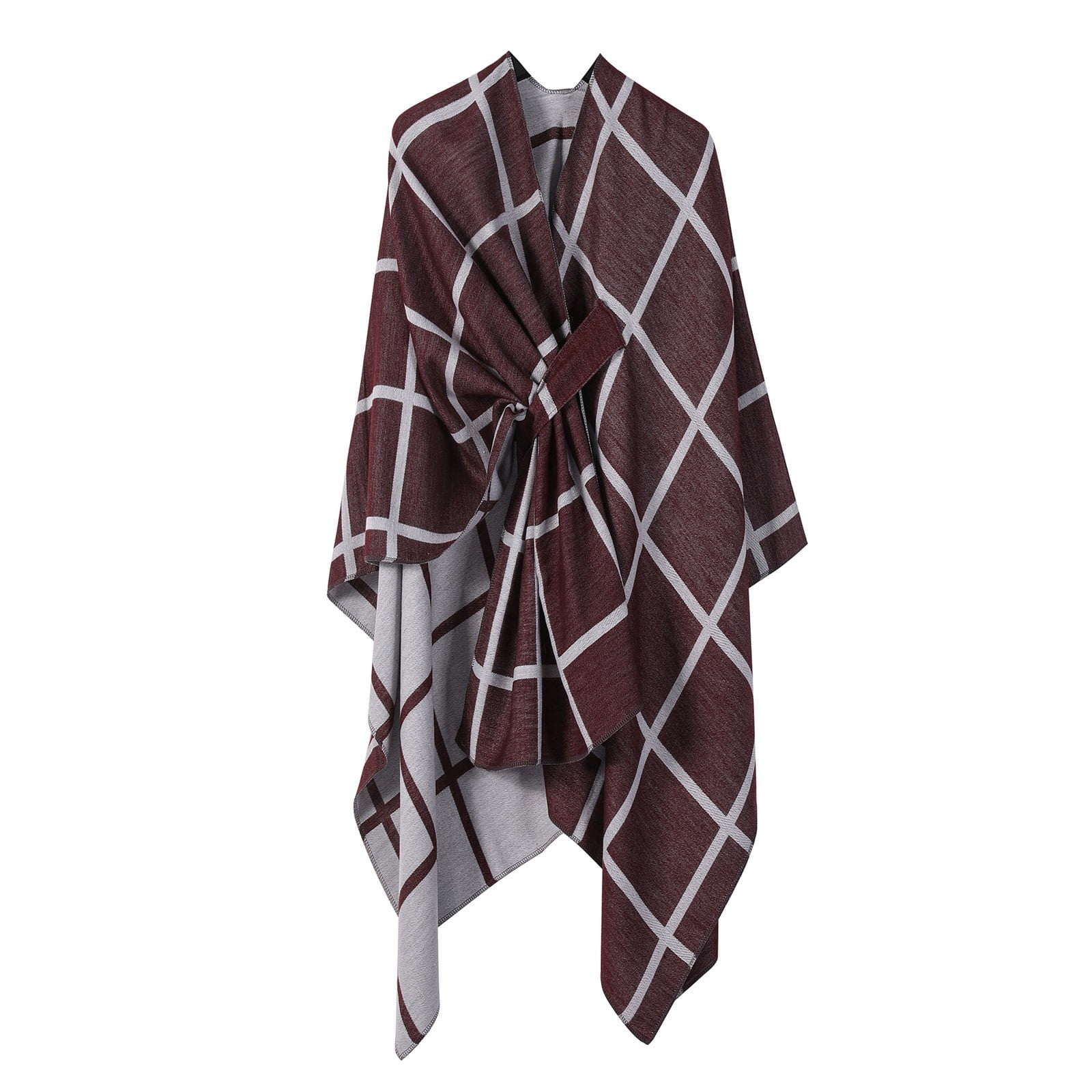 Ediodpoh Warm Knitted Women's Solid Color Scarf Shawl Cape for Autumn ...