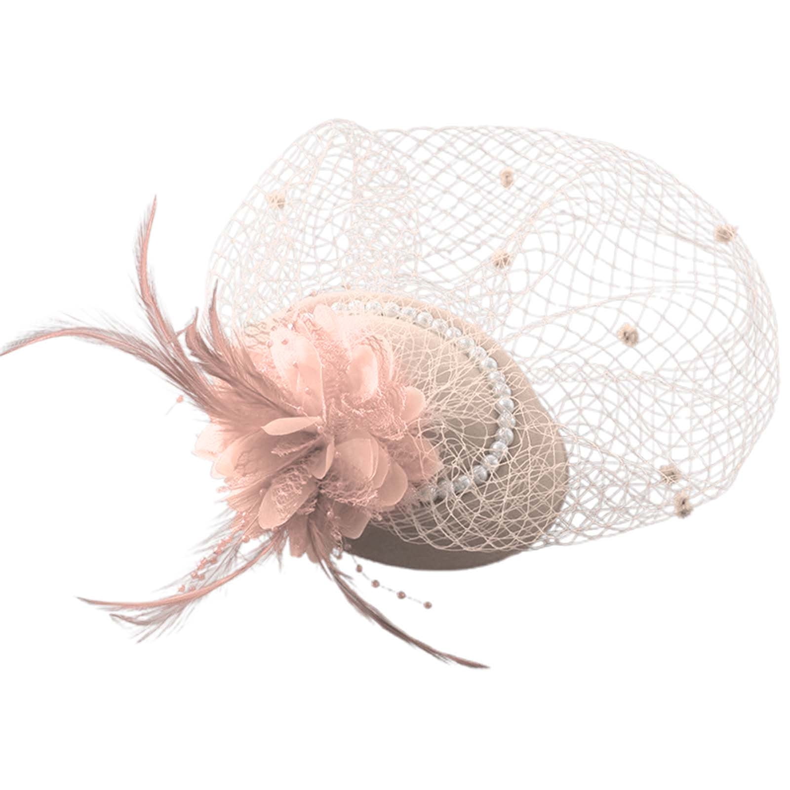 Ediodpoh Wedding Fascinator Hat with Netting and Elegant Headpiece for ...