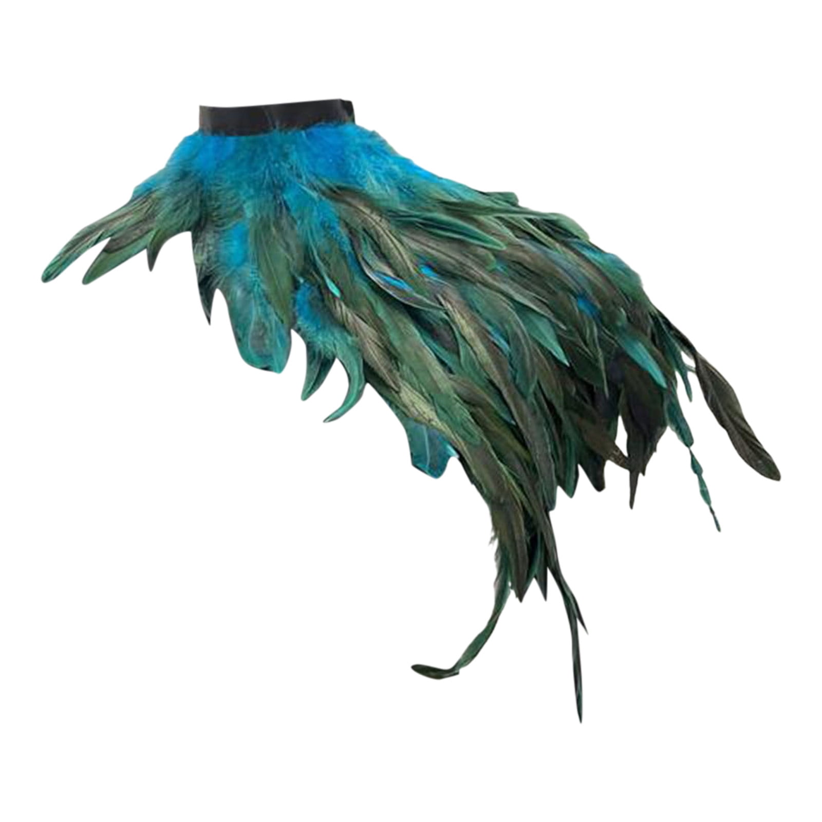 Ediodpoh Women Gothic Style Feather Shawl for Stage Catwalk Masquerade ...