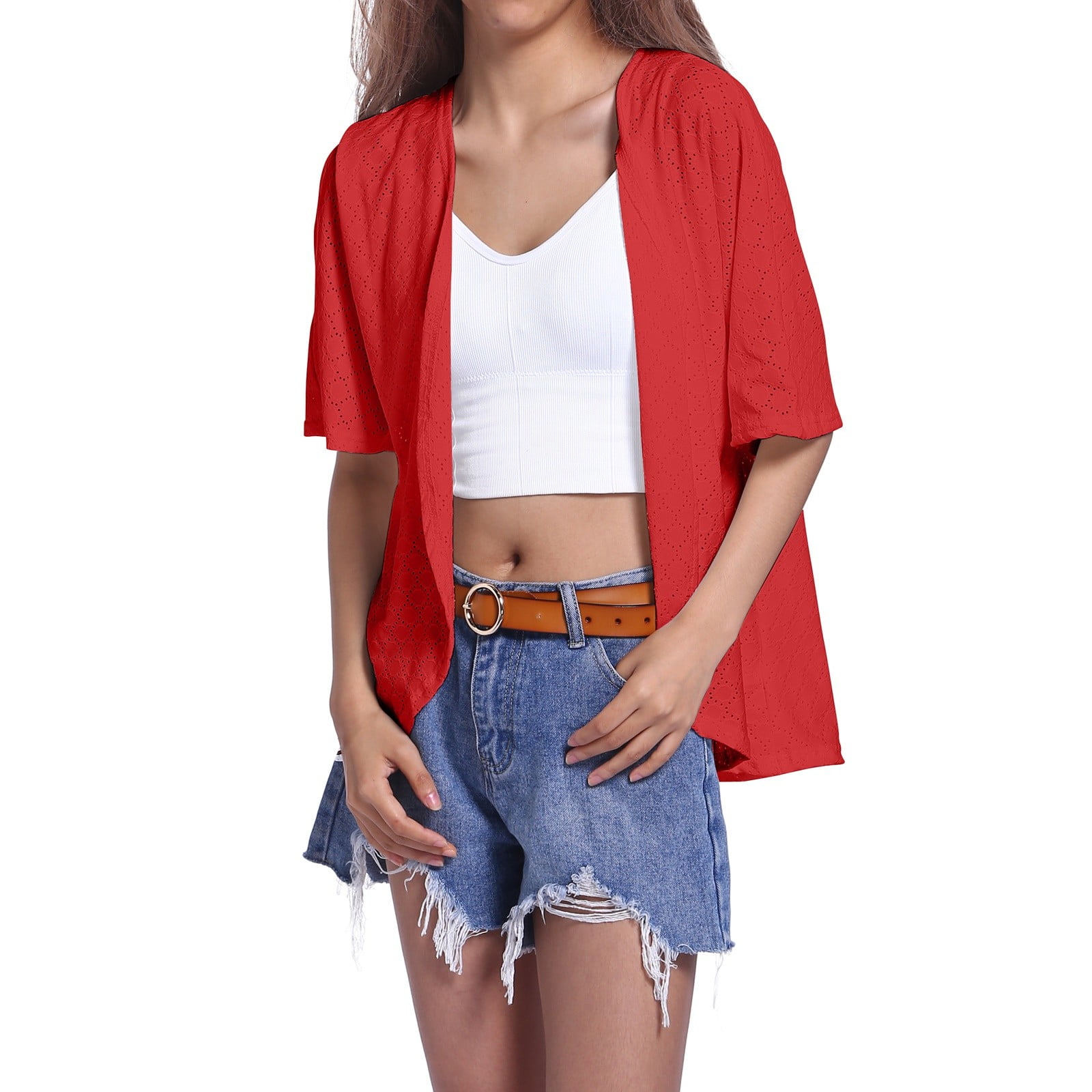 Ediodpoh Women Kimono Cardigan for Women Solid Color Summer Loose Cover ...