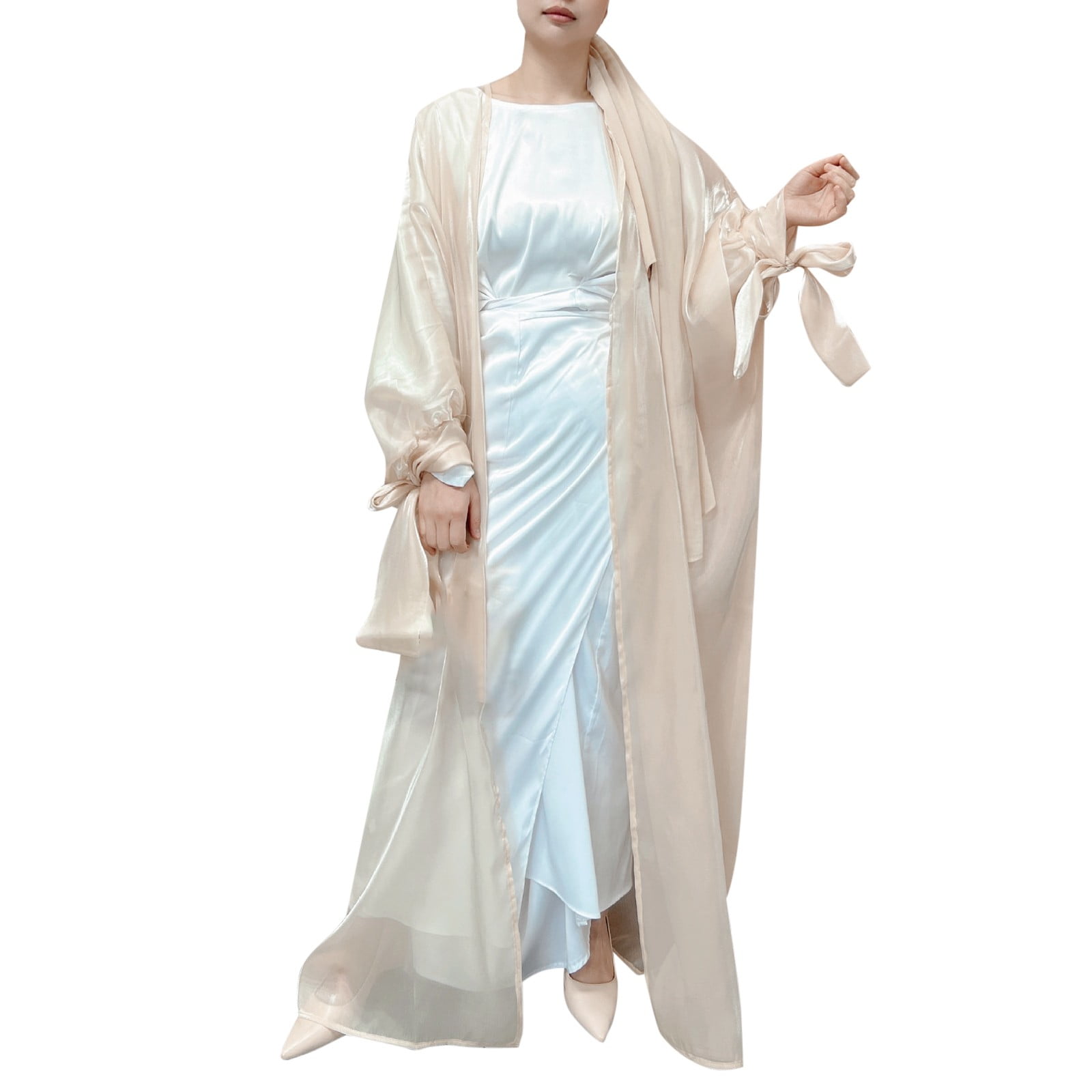 Ediodpoh Women's Dress Puff Sleeve Cardigan Robe Elegant and Long ...