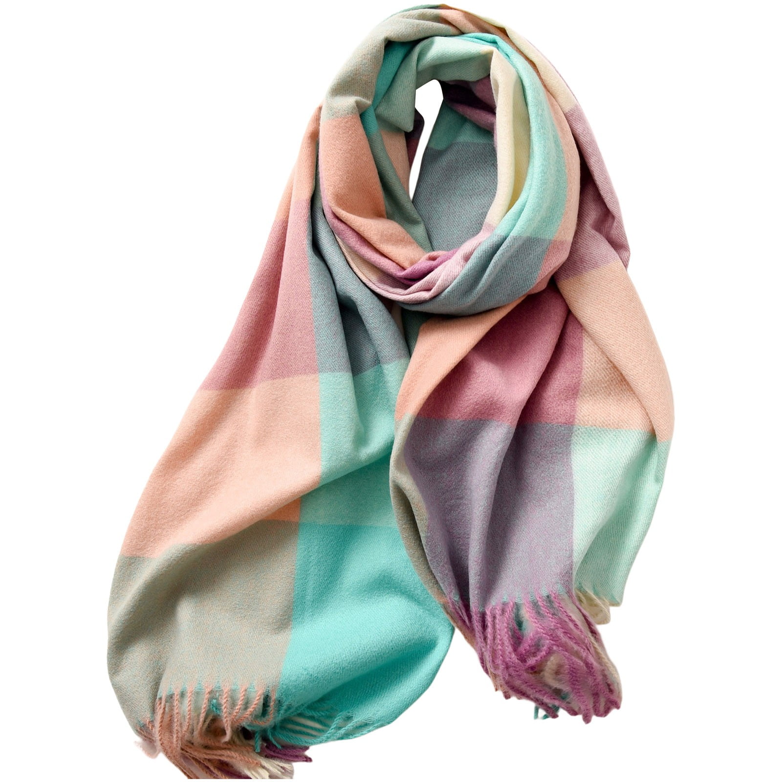 Ediodpoh Women's Long Plaid Blanket Scarf Winter and Fall Warm Big ...