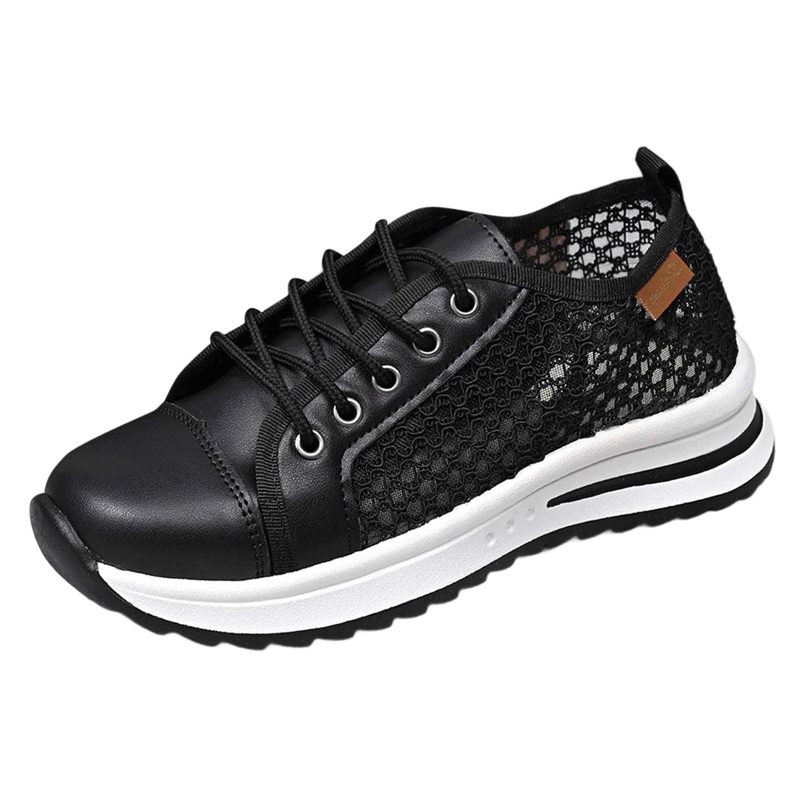 Ediodpoh Women's Solid Color Casual Sneakers Running Low Top Flat ...