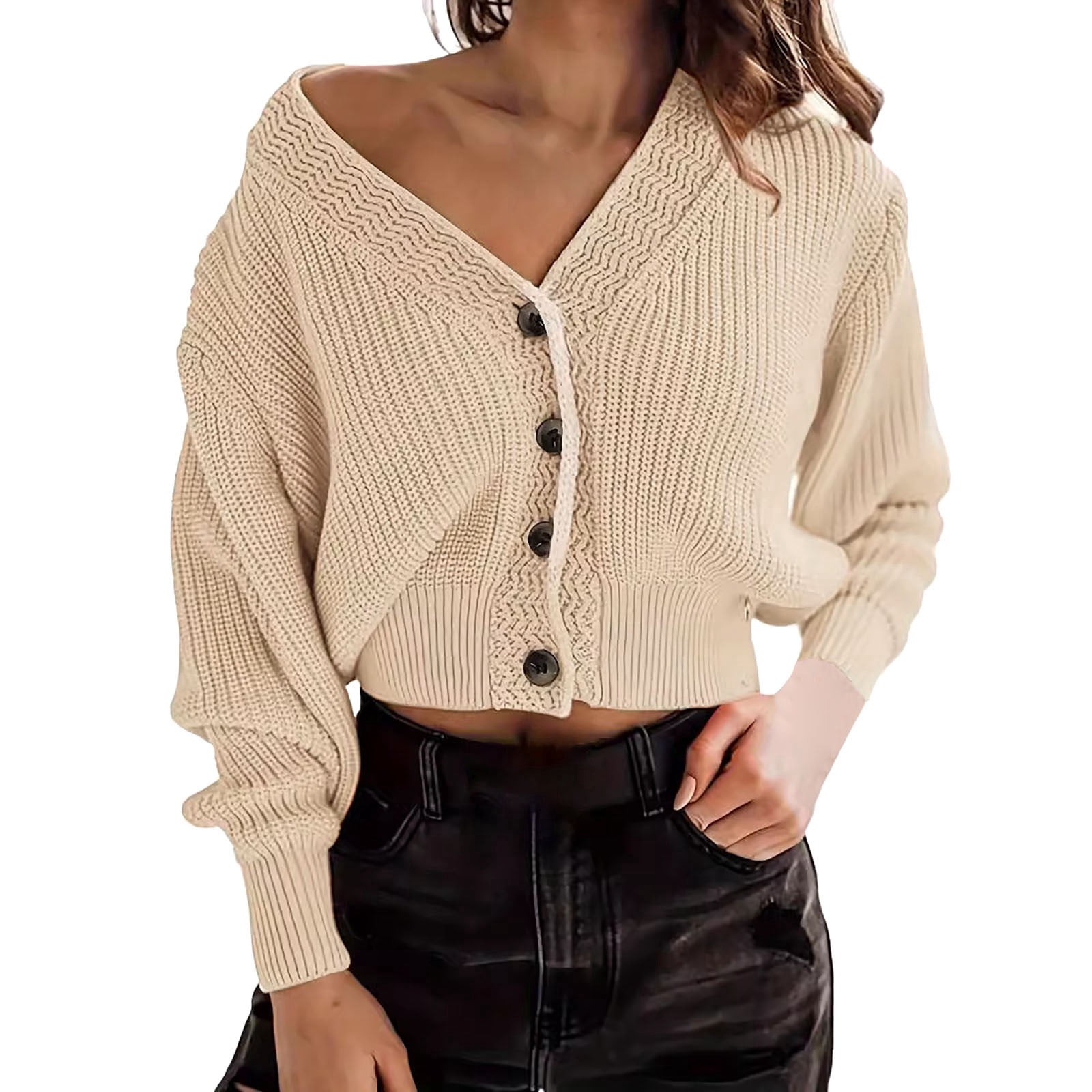 Ediodpoh Women’s Sweater Europe and America V Neck Knit Cardigan for ...