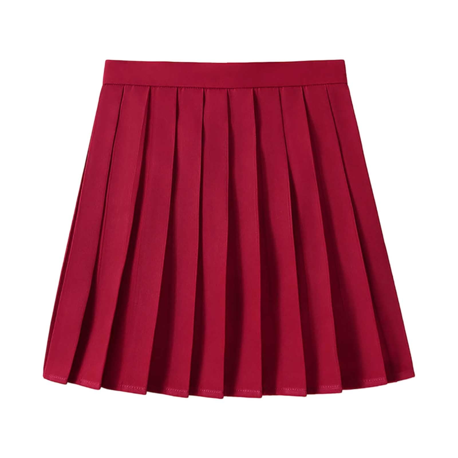 Ediodpoh Womens Skirts Casual Pleated A Line Mini Skirt with Contrast ...