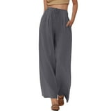Ediodpoh Womens Summer High Waisted Drawstring Linen Wide Leg Beach ...