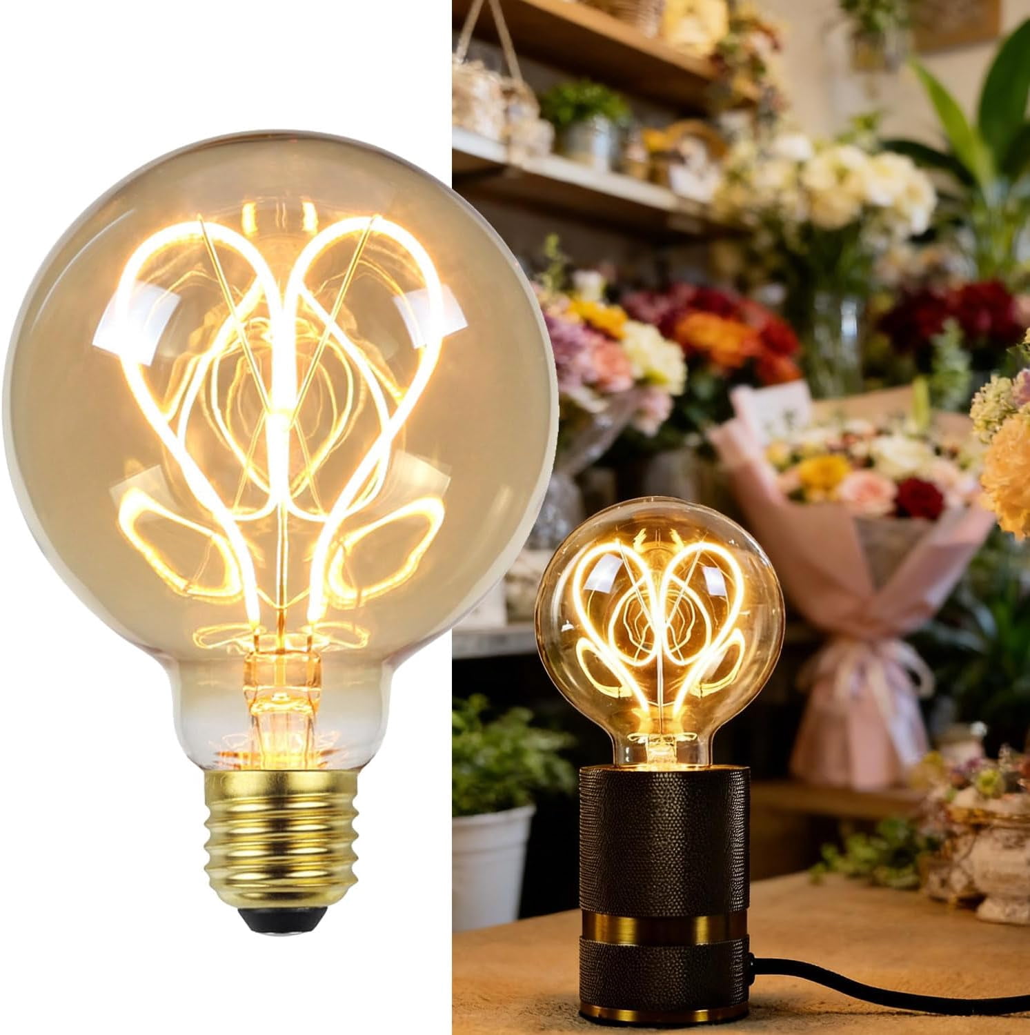 Edison Bulb Led Bulb Vintage 4W Dimmable 110-130V 2000Kelvin Super ...