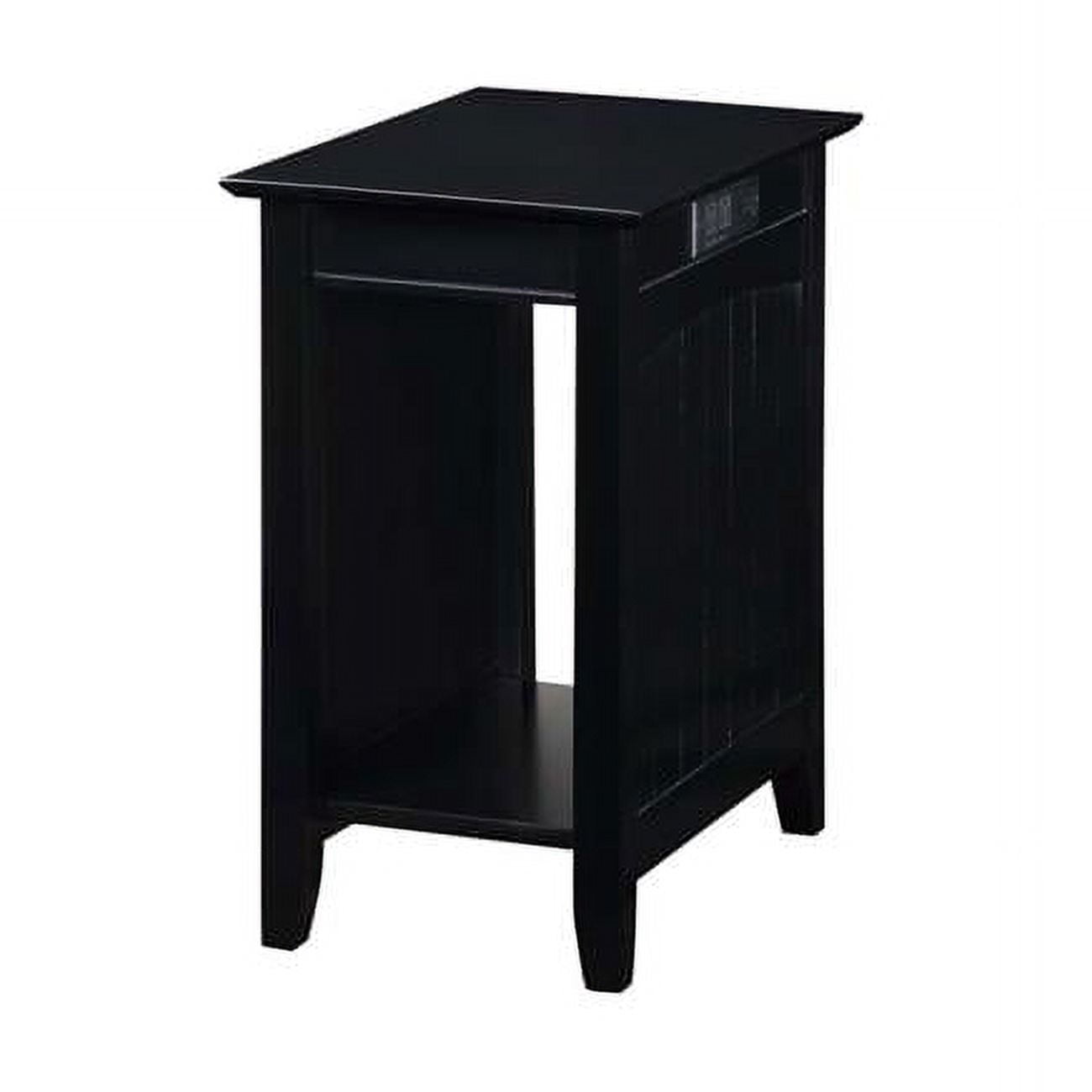 Edison End Table with Charging Station, Black - Walmart.com
